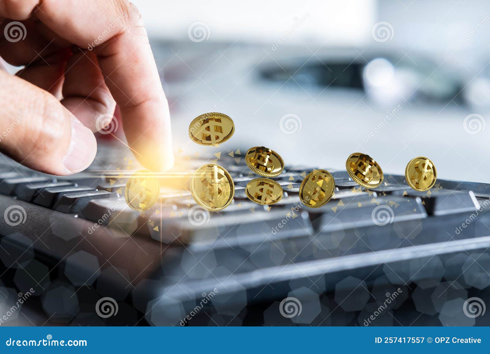 Finger Press Button Business Ai Financial Analysis Graph Screen and ...