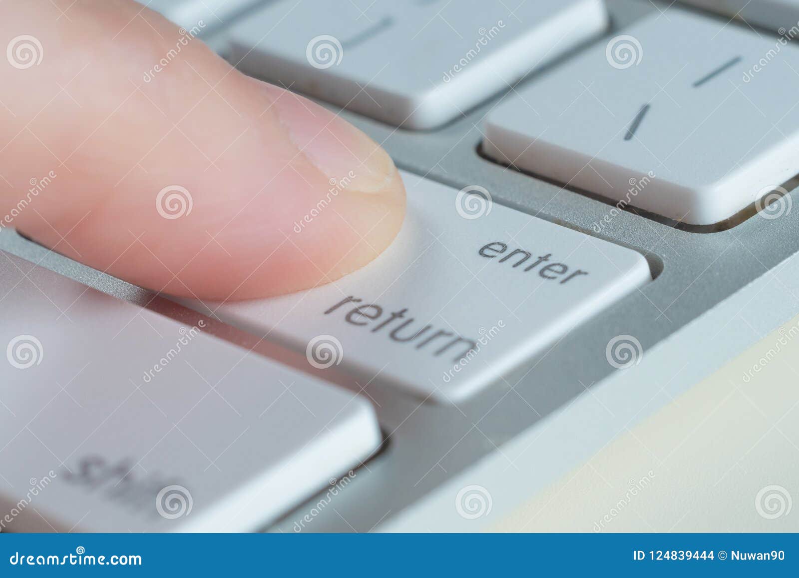 Finger is Press Enter Key of Computer Keyboard Stock Photo - Image of ...