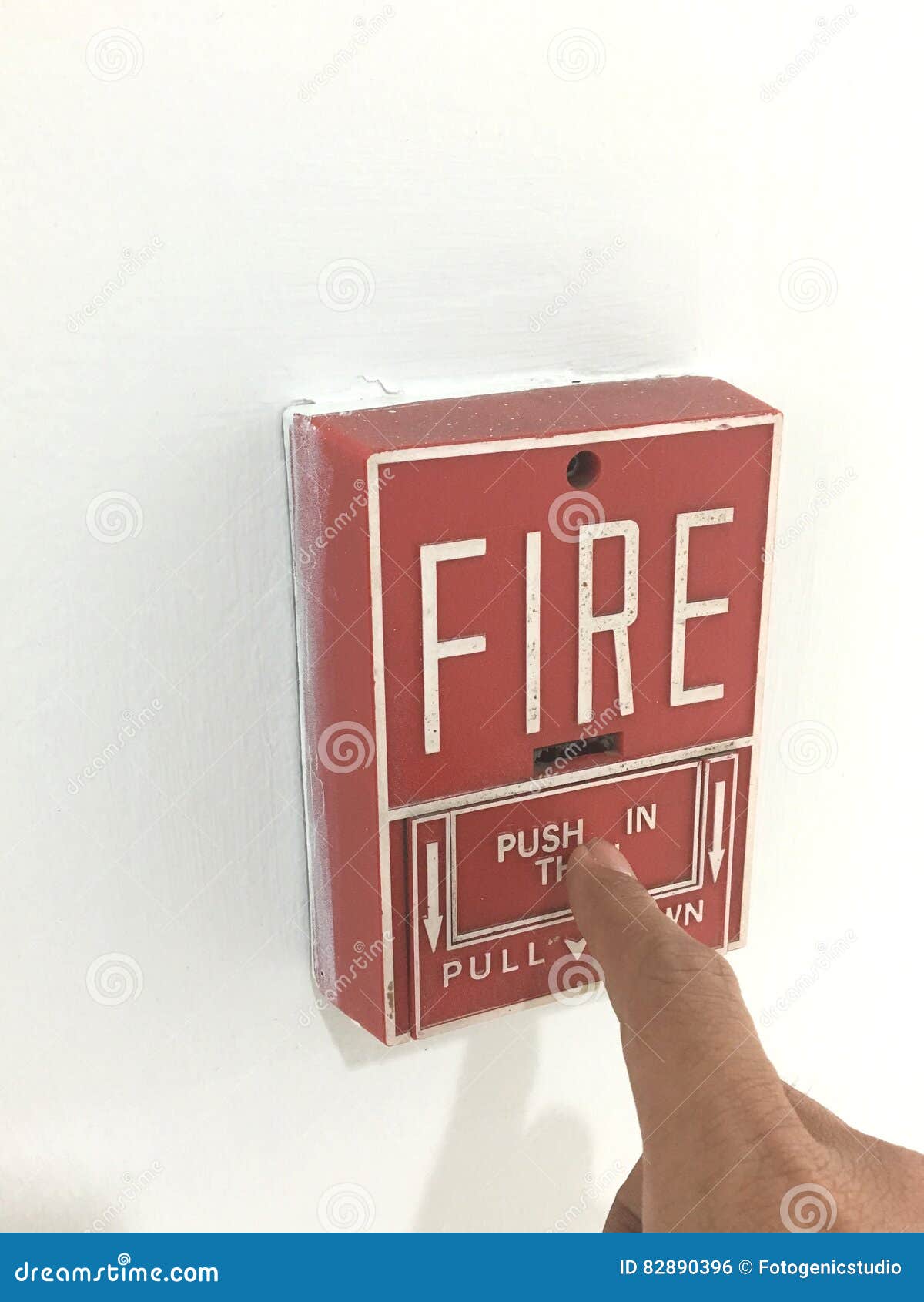 Finger Press on Fire Alarm Unit Stock Photo - Image of house, icon ...