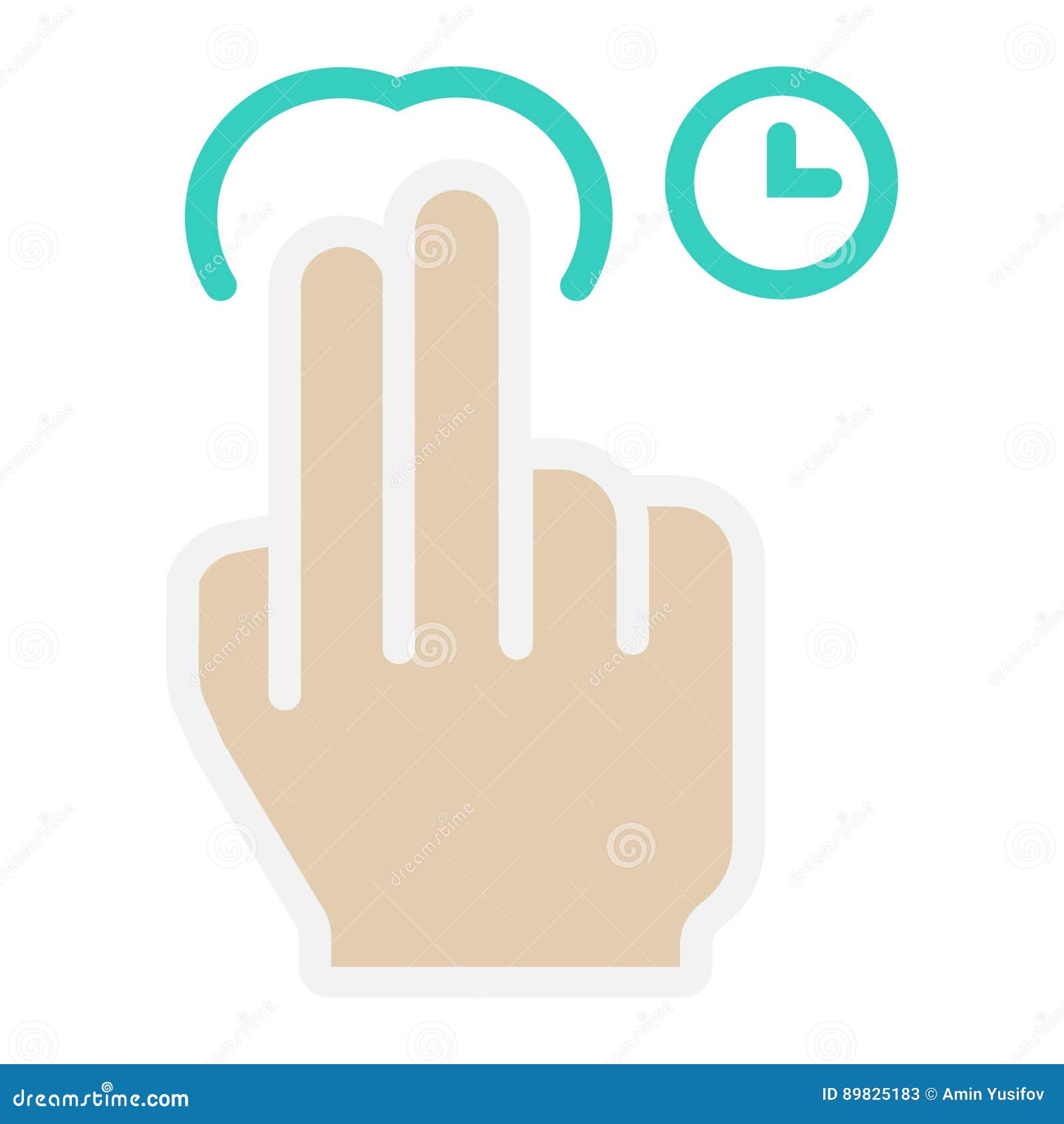 2 Finger Press and Hold Flat Icon, Touch Gesture Stock Vector ...
