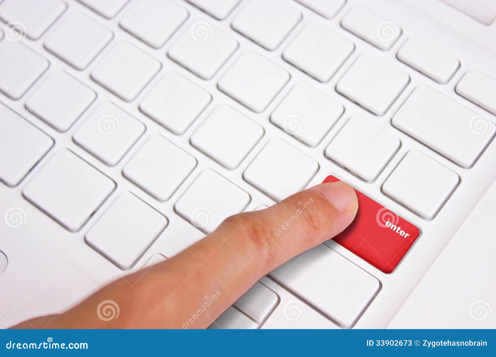 Finger Press the Keyboard. stock image. Image of hand - 33902673