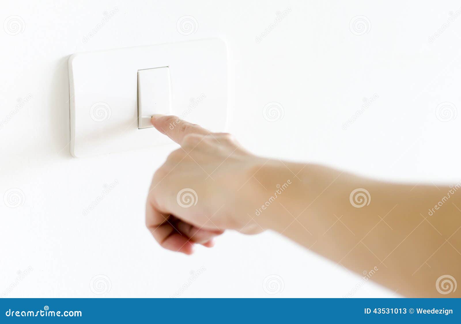 Finger Press on Light Button Stock Image - Image of power, environment ...