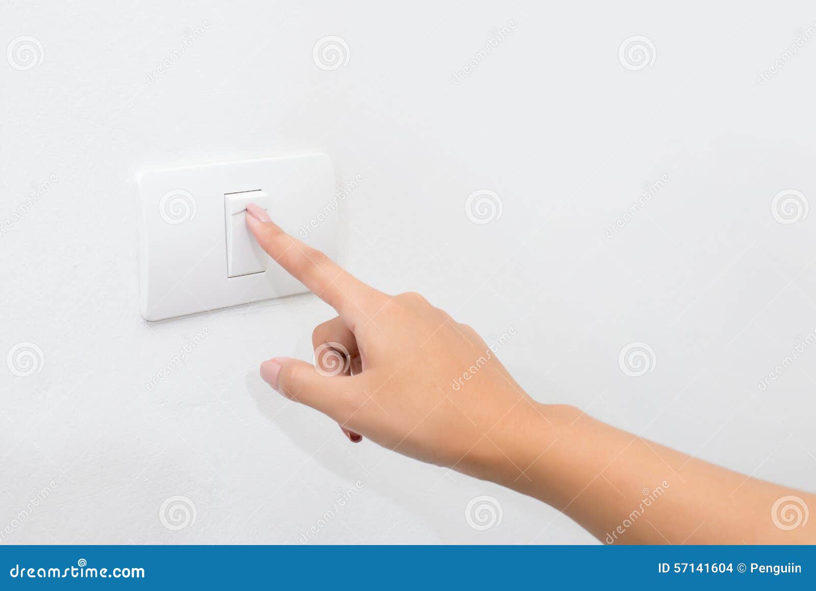 Finger Press on Light Button Stock Photo - Image of electric, home ...