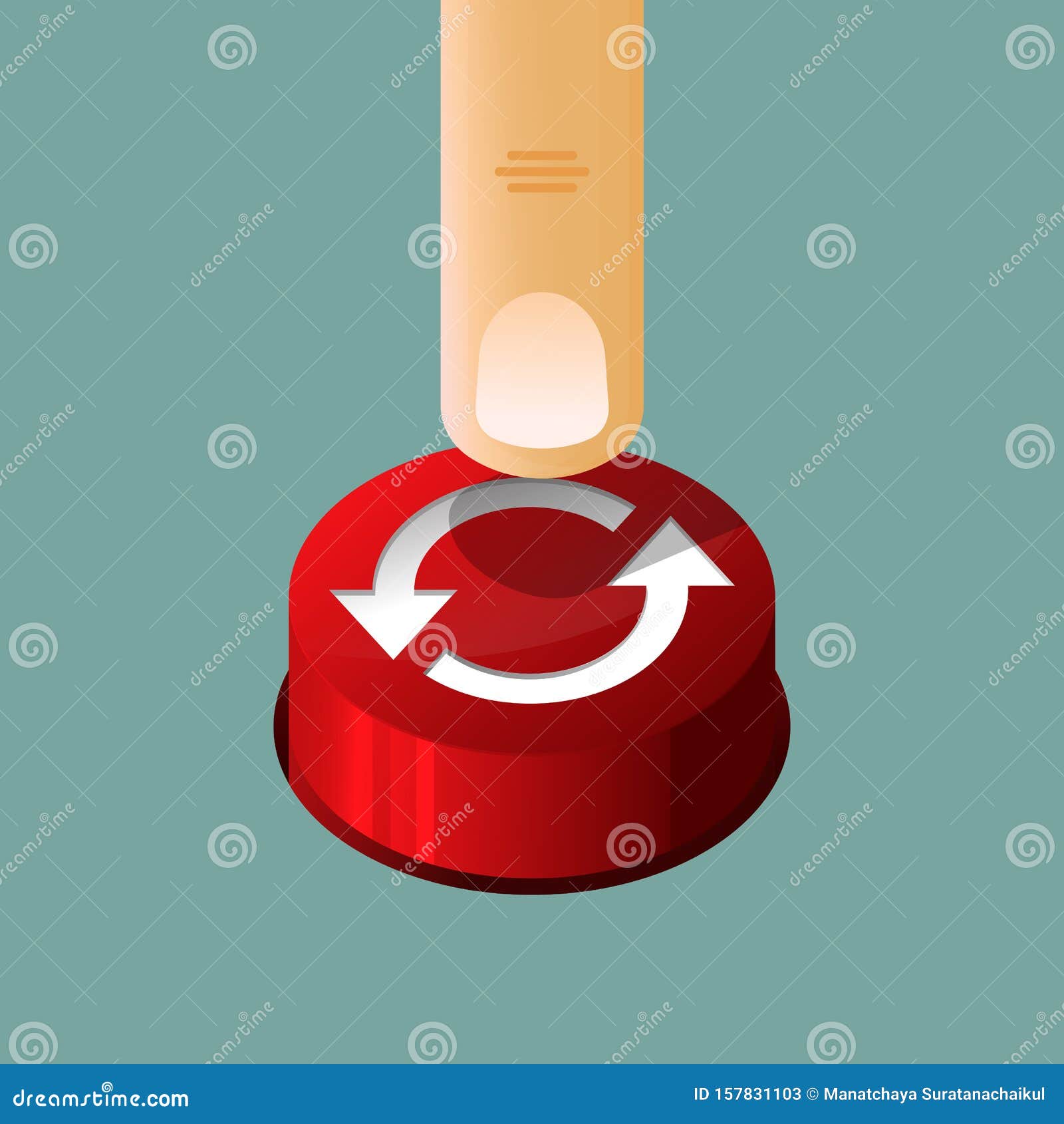 Finger Press Repeat Button. Stock Illustration - Illustration of sign ...