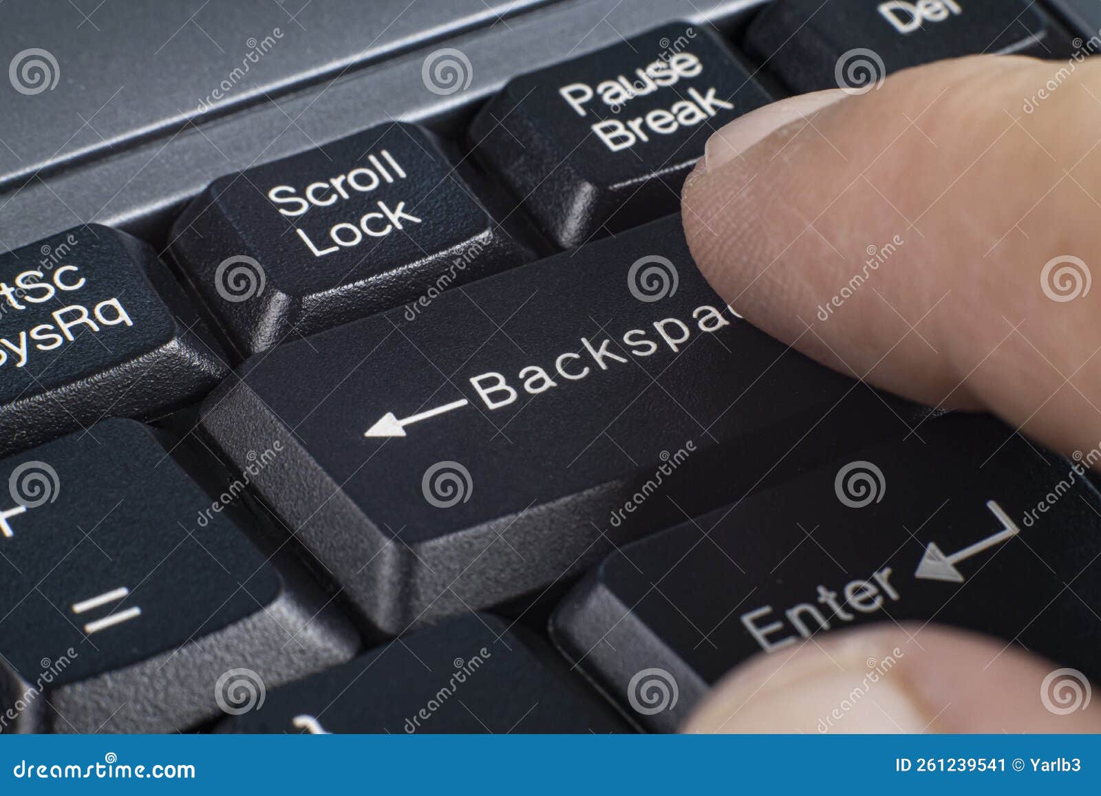 Finger Presses Backspace Key on Computer Keyboard Stock Image - Image ...