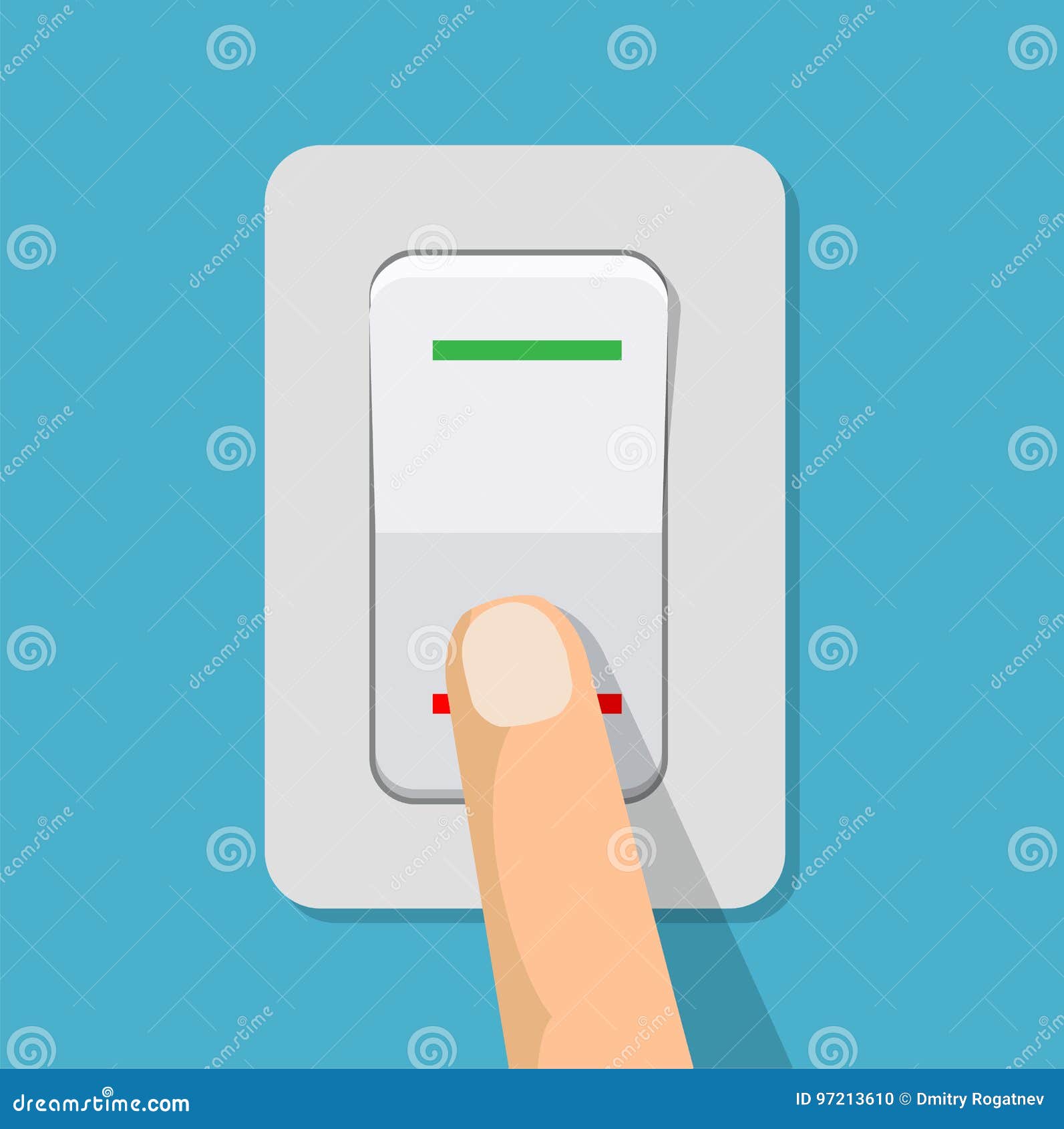 Finger Presses the Button Switch. Stock Vector - Illustration of finger ...