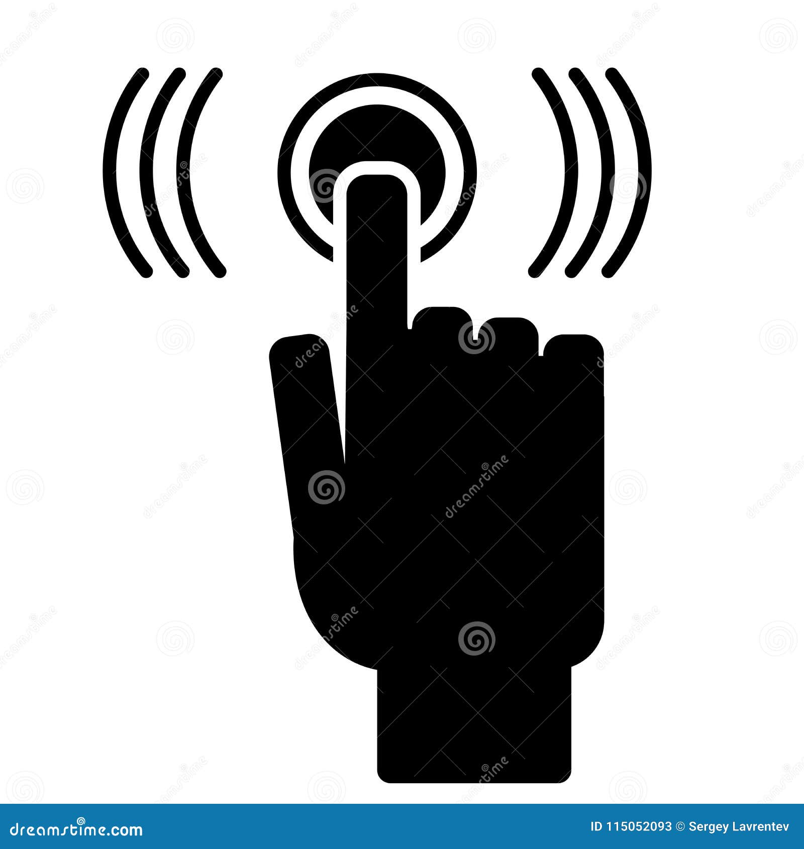 The finger presses button stock vector. Illustration of press - 115052093