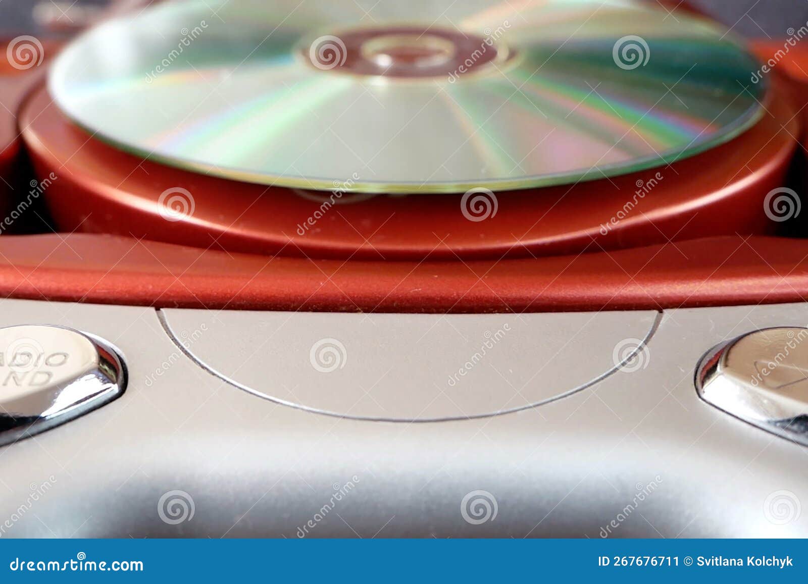 Finger Presses the Button of Vintage CD Player Stock Image - Image of ...