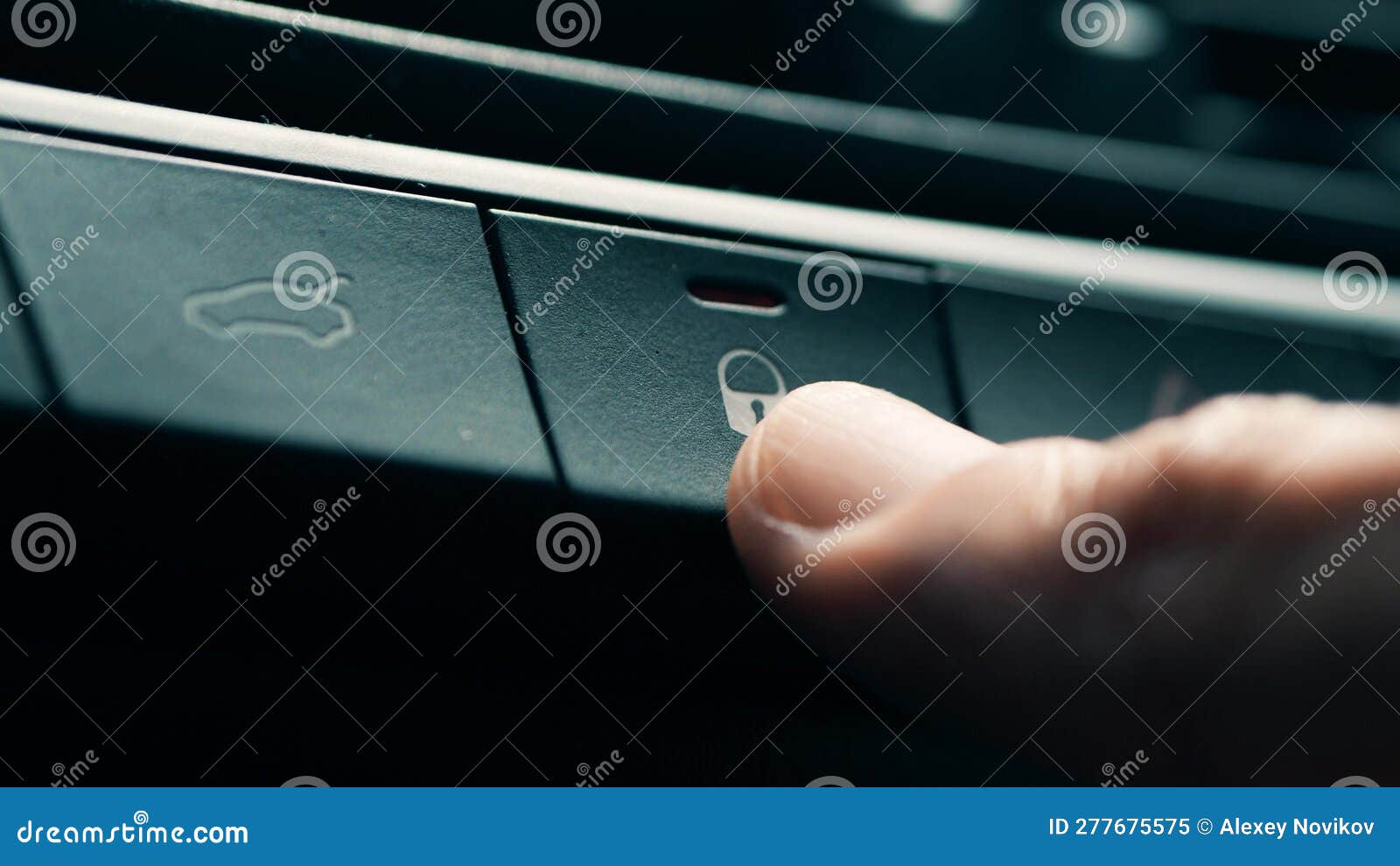 Finger Presses Door Lock Button in the Car Stock Image - Image of drive ...