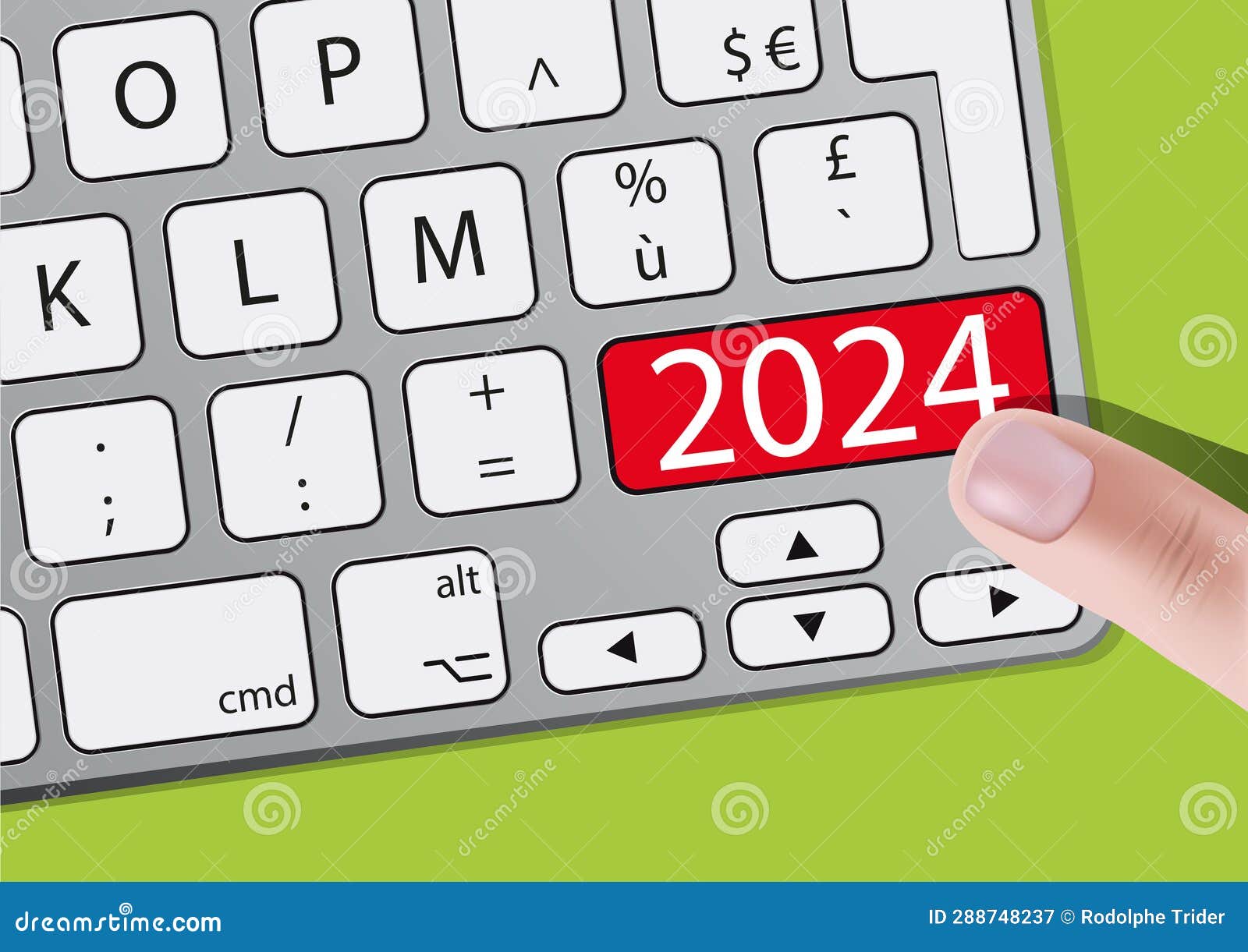 The Year 2024 Inscribed on a Touch of a Computer Keyboard. Stock Vector ...