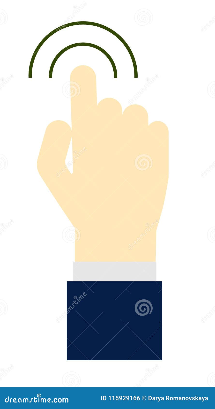 A Finger Presses the Touch Button Stock Vector - Illustration of flat ...