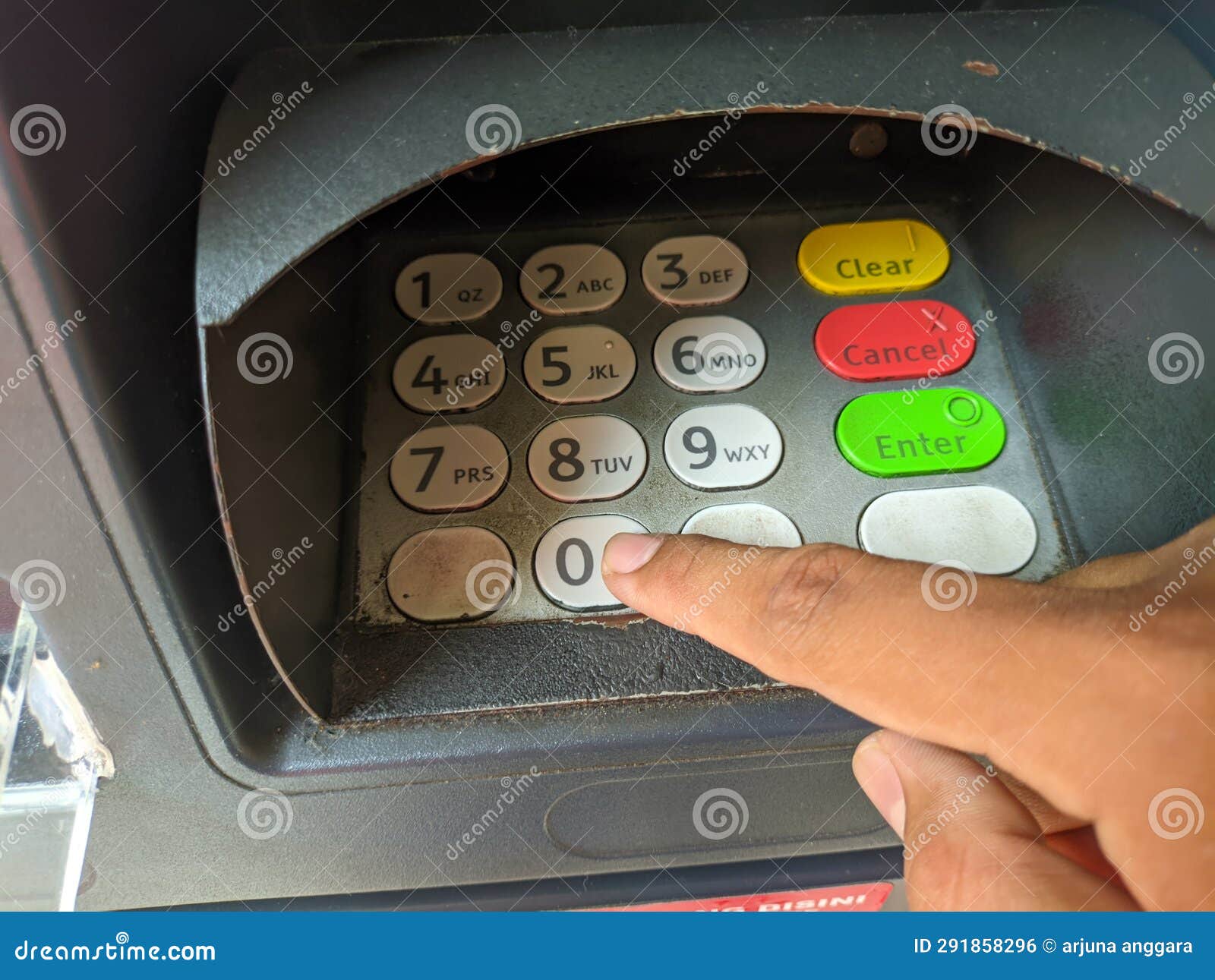 Finger Pressing the Button on the ATM Machine Keypad Stock Photo ...