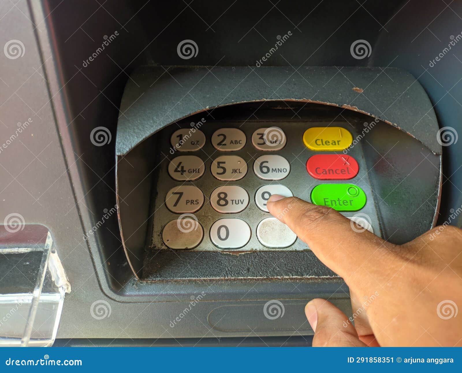 Finger Pressing the Button on the ATM Machine Keypad Stock Image ...