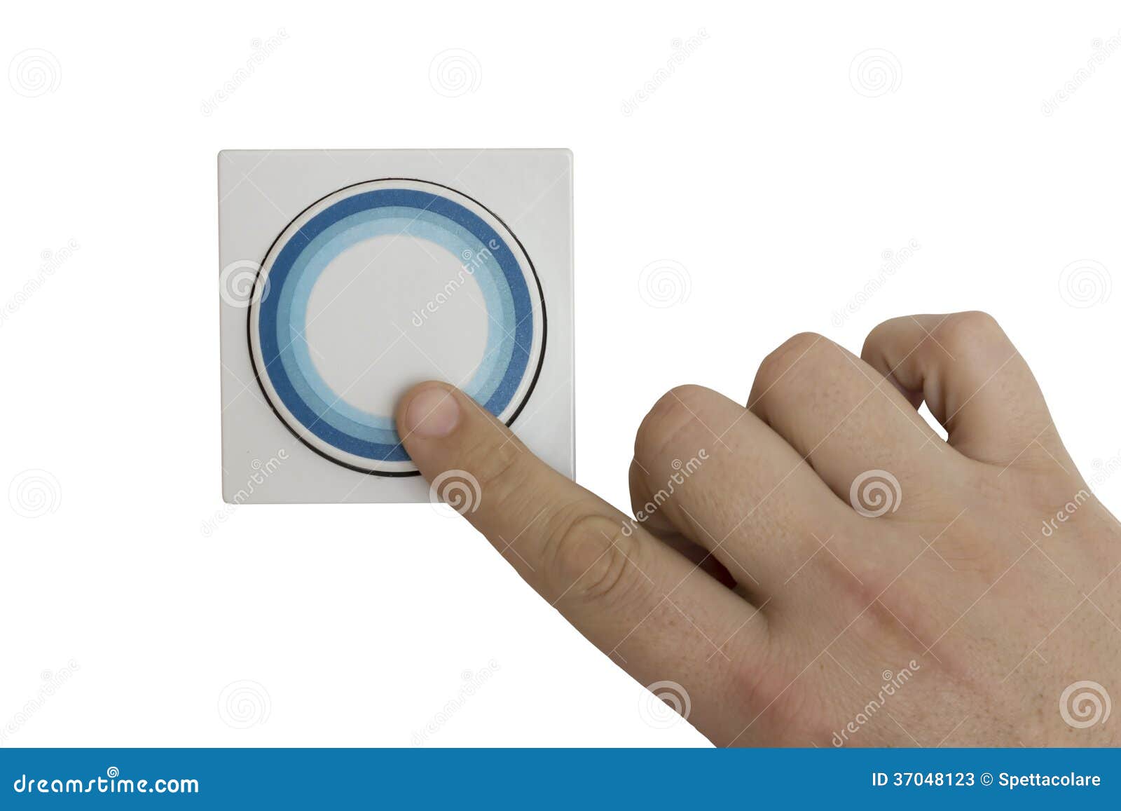 Finger Pressing Colorful Light Switch on the Wall Stock Image - Image ...