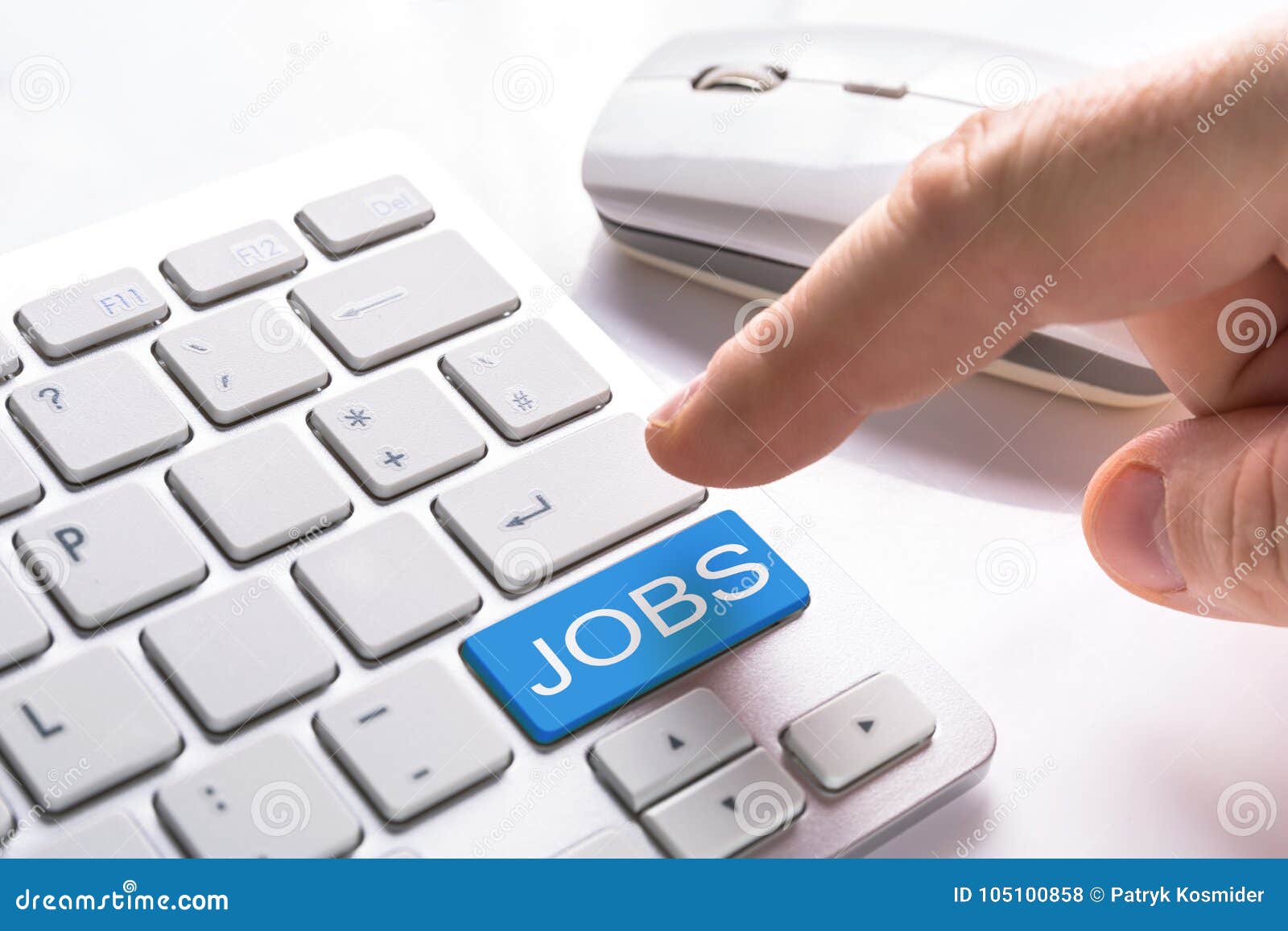 Computer Button with Jobs Sign Stock Photo - Image of jobs, employment ...