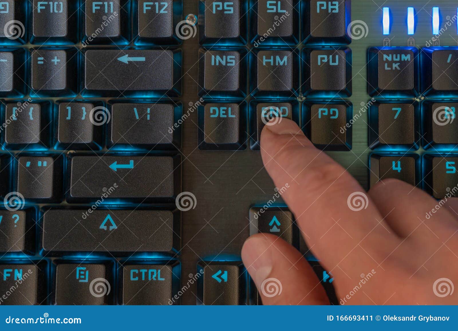 Finger pressing end key stock image. Image of button - 166693411