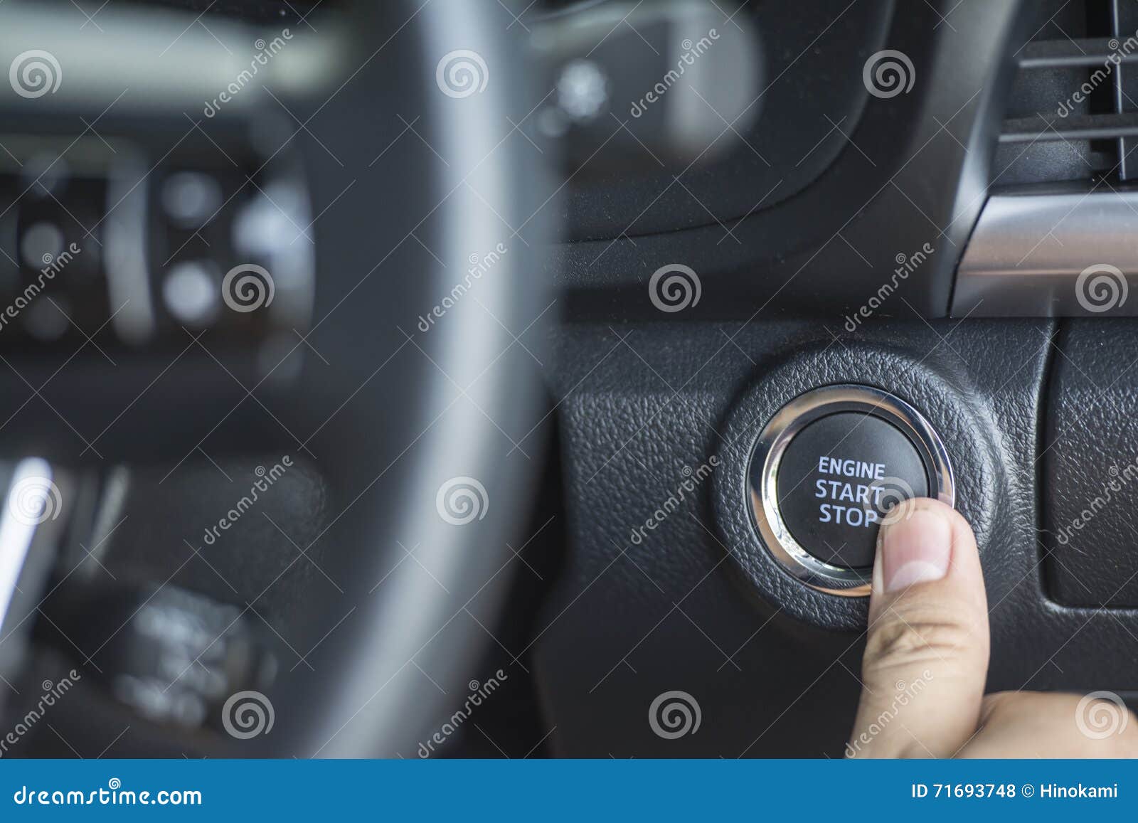 The Finger Pressing the Engine Start Stop Button of a Car Stock Photo ...