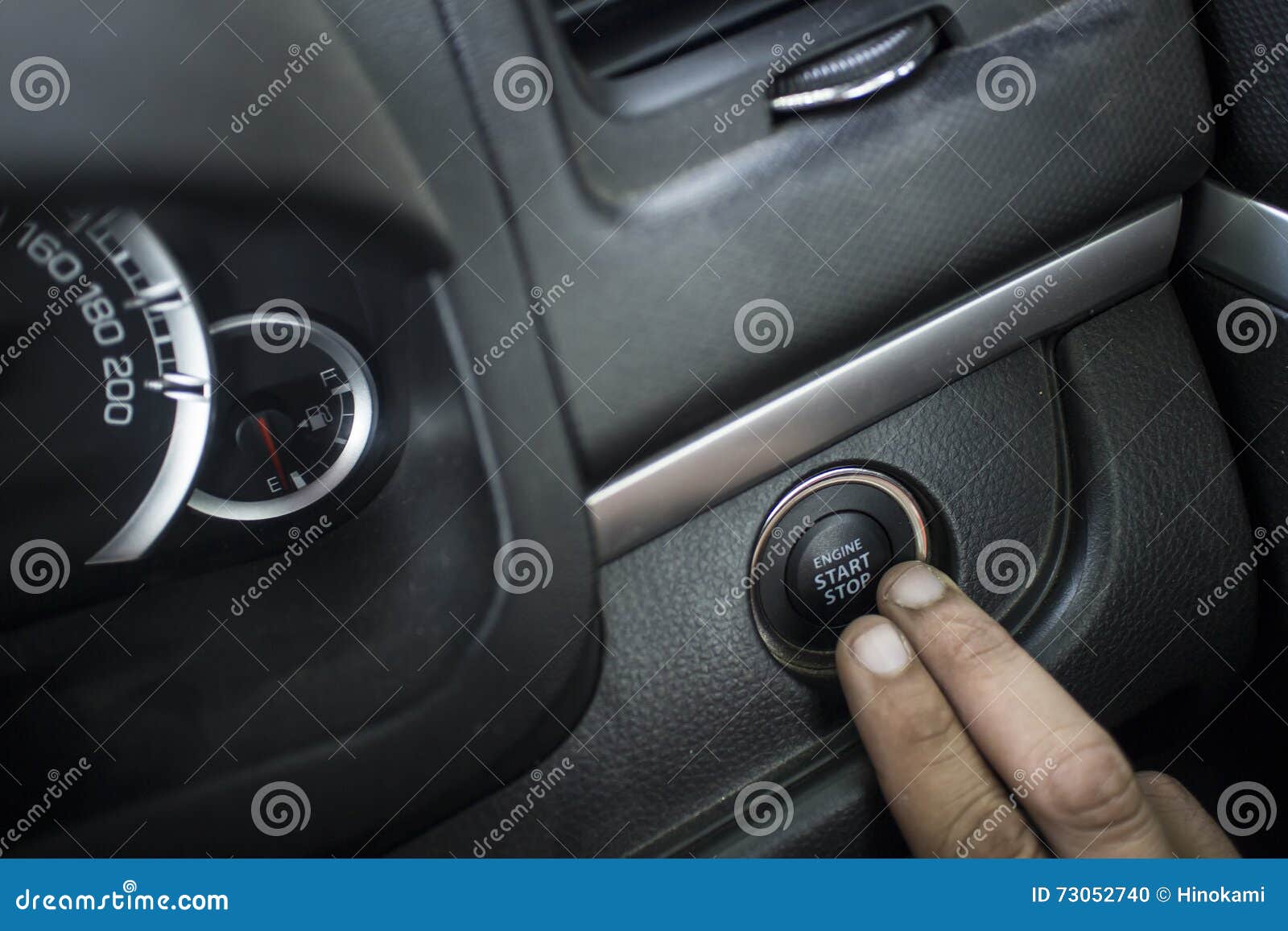 The Finger Pressing the Engine Start Stop Button of a Car Stock Photo ...