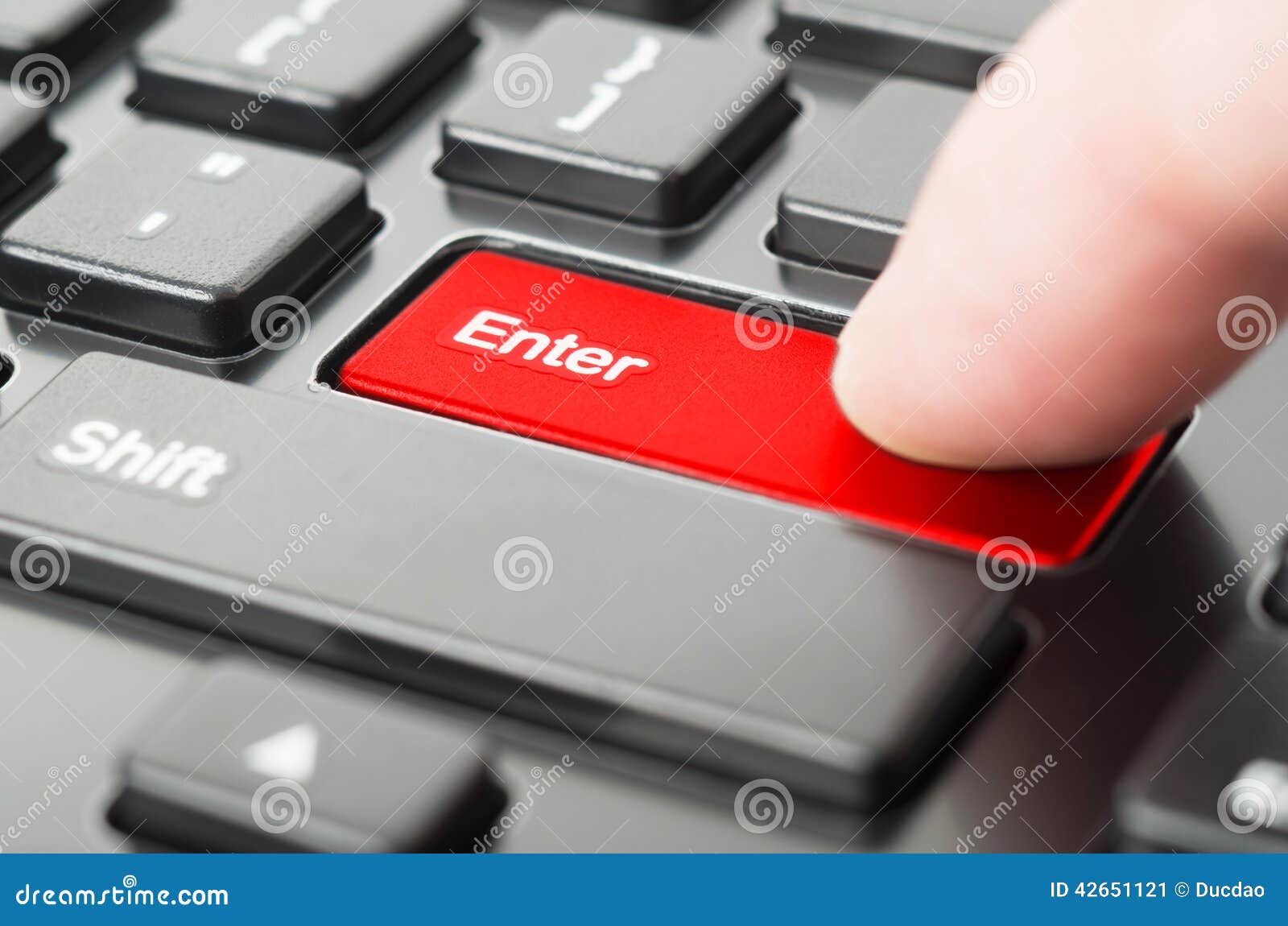 Finger pressing Enter key stock image. Image of human - 42651121