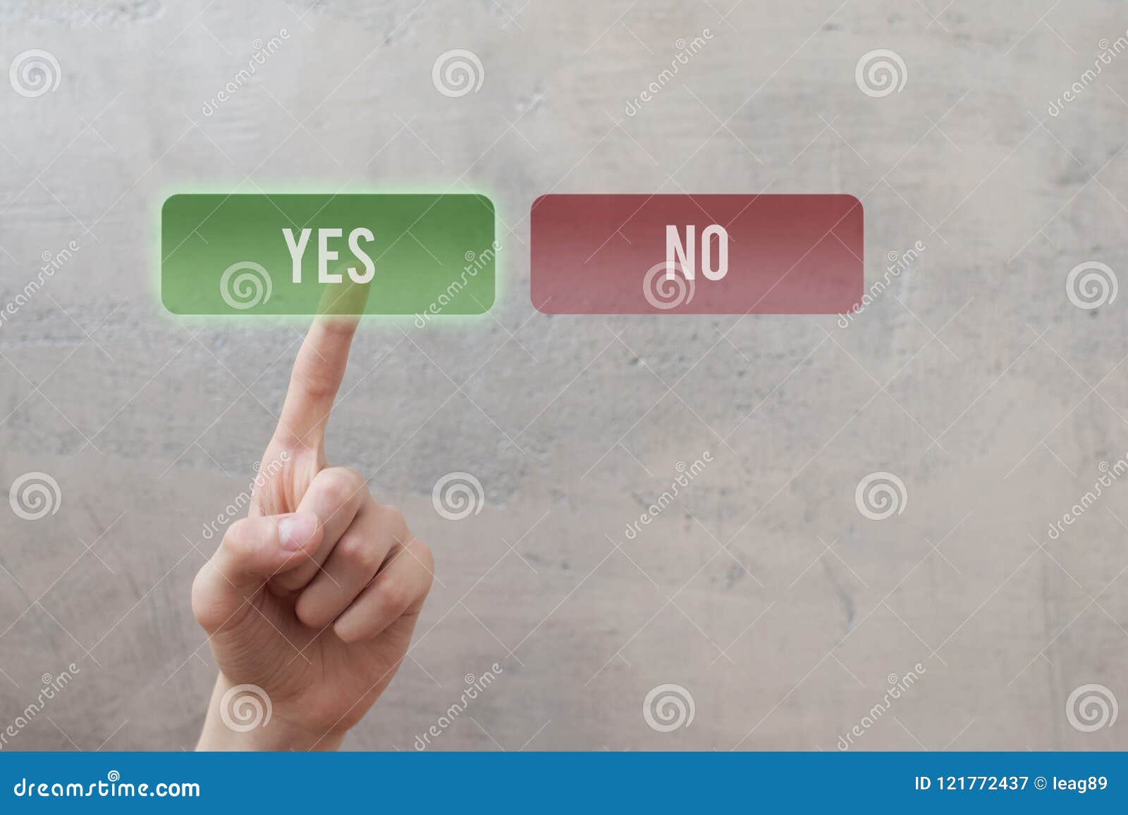 Finger Pressing Green Yes Button Stock Image - Image of hold, brown ...