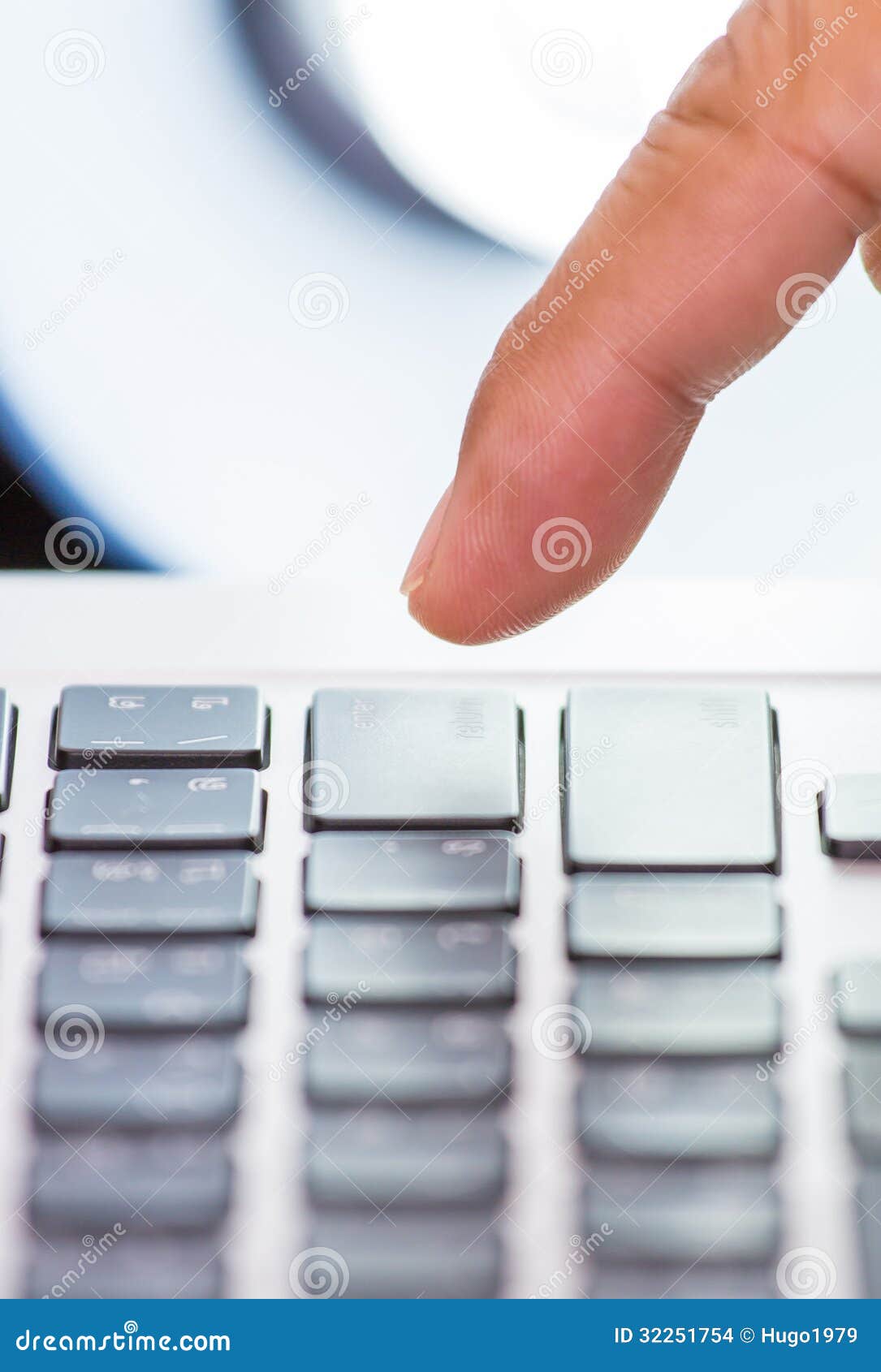 Finger on Pressing Keyboard Stock Photo - Image of closeup, keys: 32251754