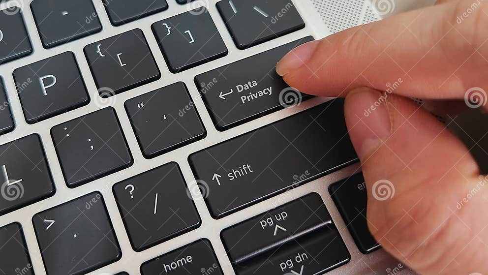 A Finger Pressing a Keyboard Key with the Word Data Privacy Stock Photo ...