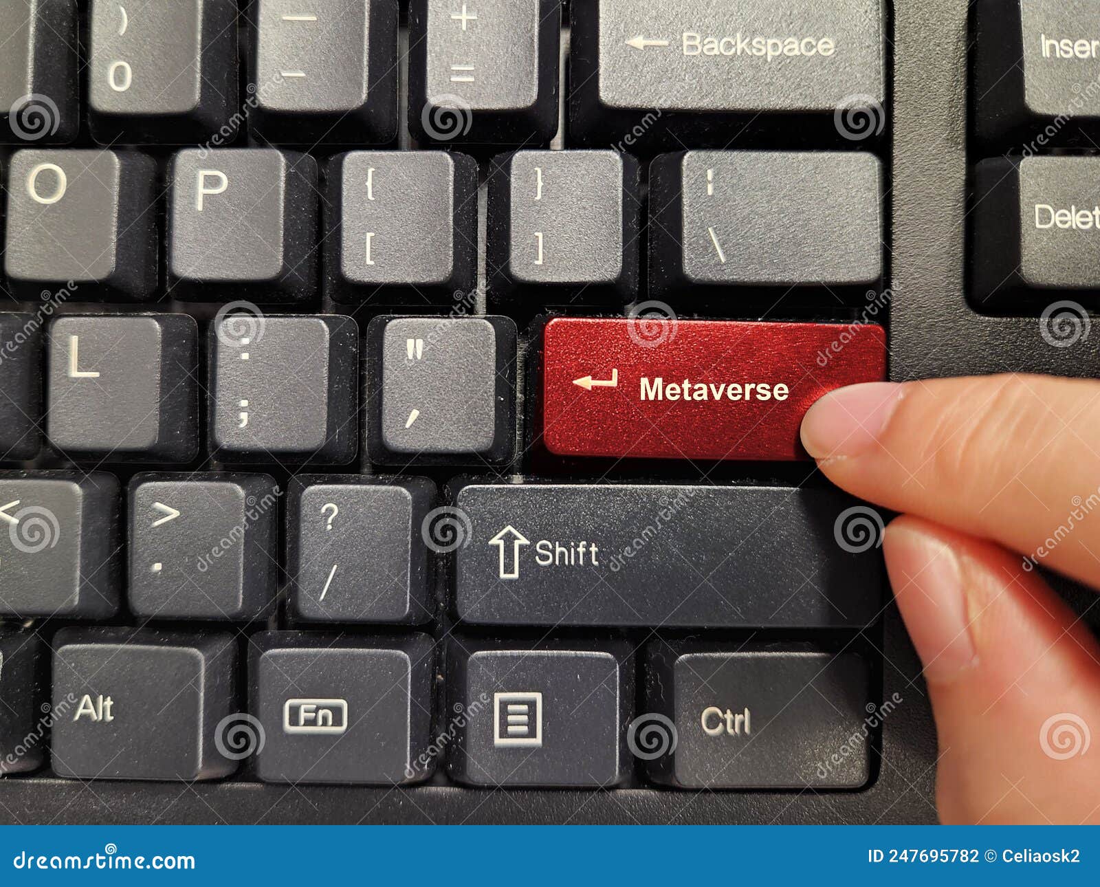 Finger Pressing Keyboard Key with the Word Metaverse Stock Photo ...