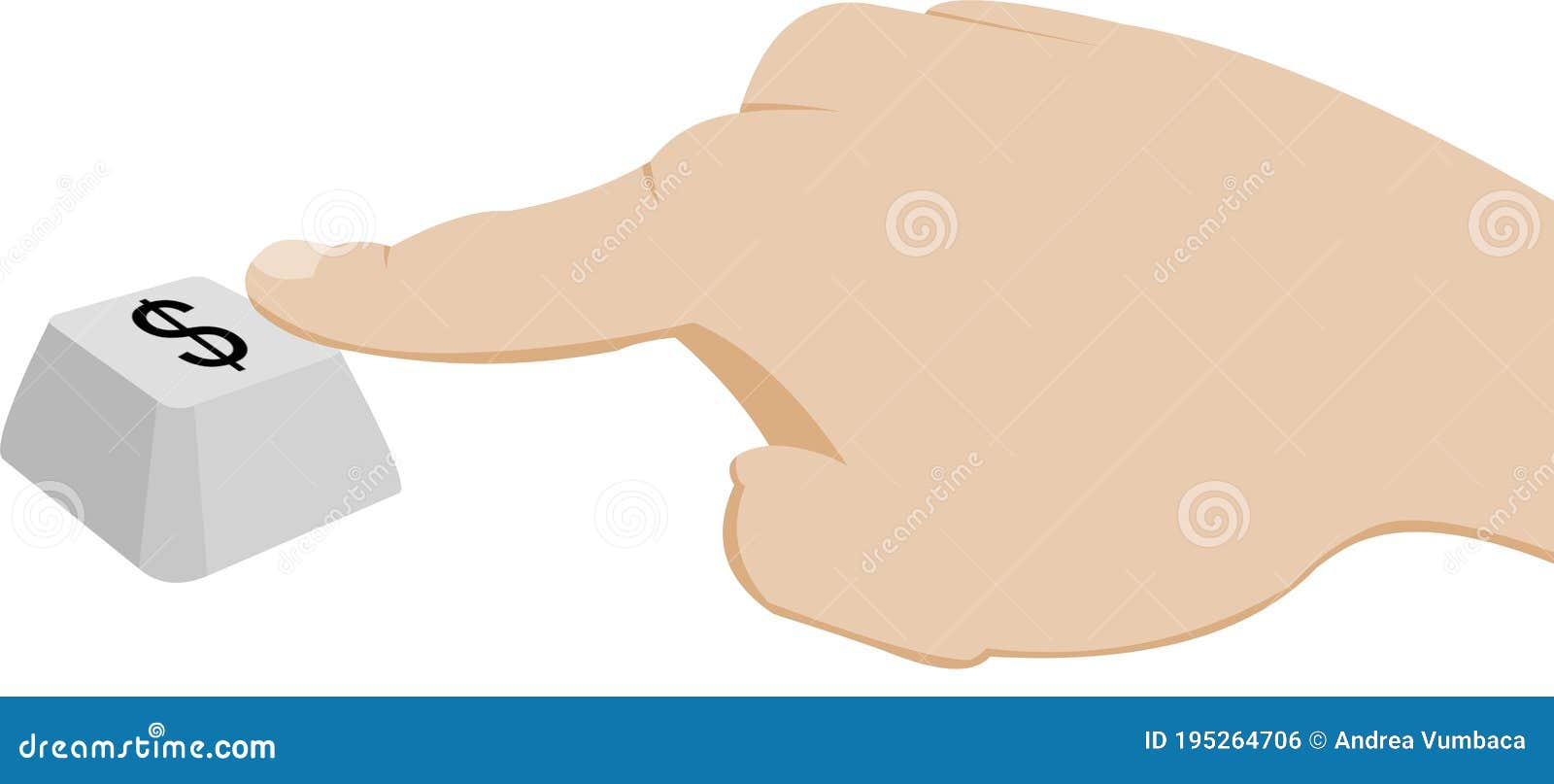 Finger Pressing Money Button Stock Illustration - Illustration of ...