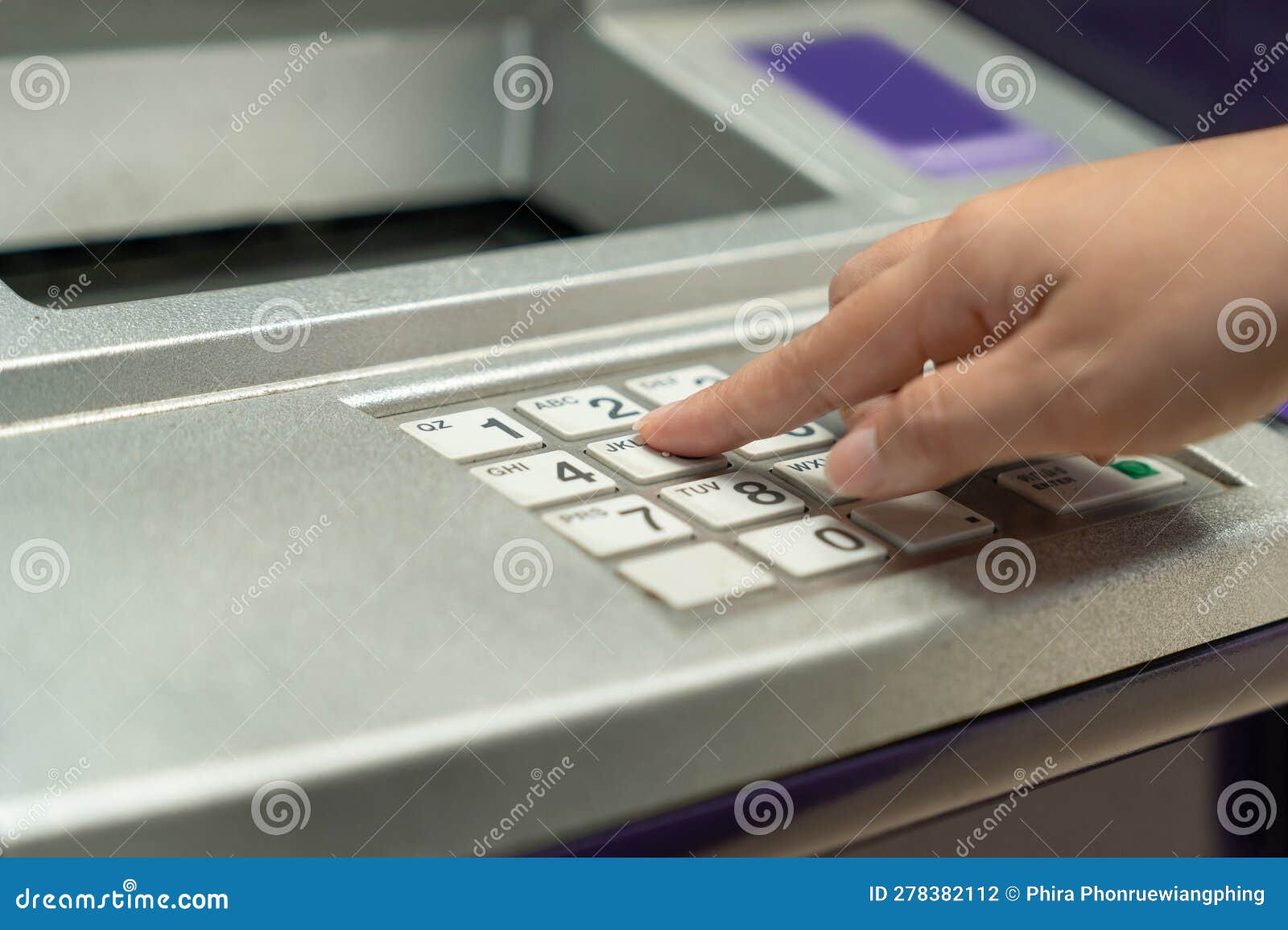 Finger Pressing Password Number on ATM Machine Stock Photo - Image of ...