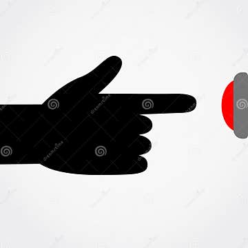 Finger Pressing the Red Button. Stock Vector - Illustration of choosing ...
