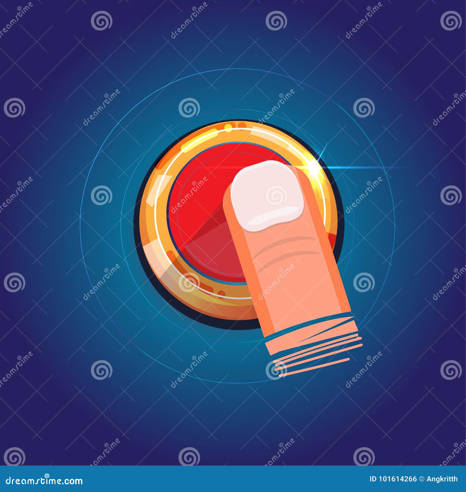 Finger Pressing Red Button - Stock Illustration - Illustration of ...