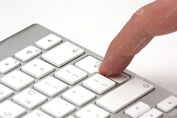 Finger Pressing Return Key on Keyboard Stock Image - Image of ...
