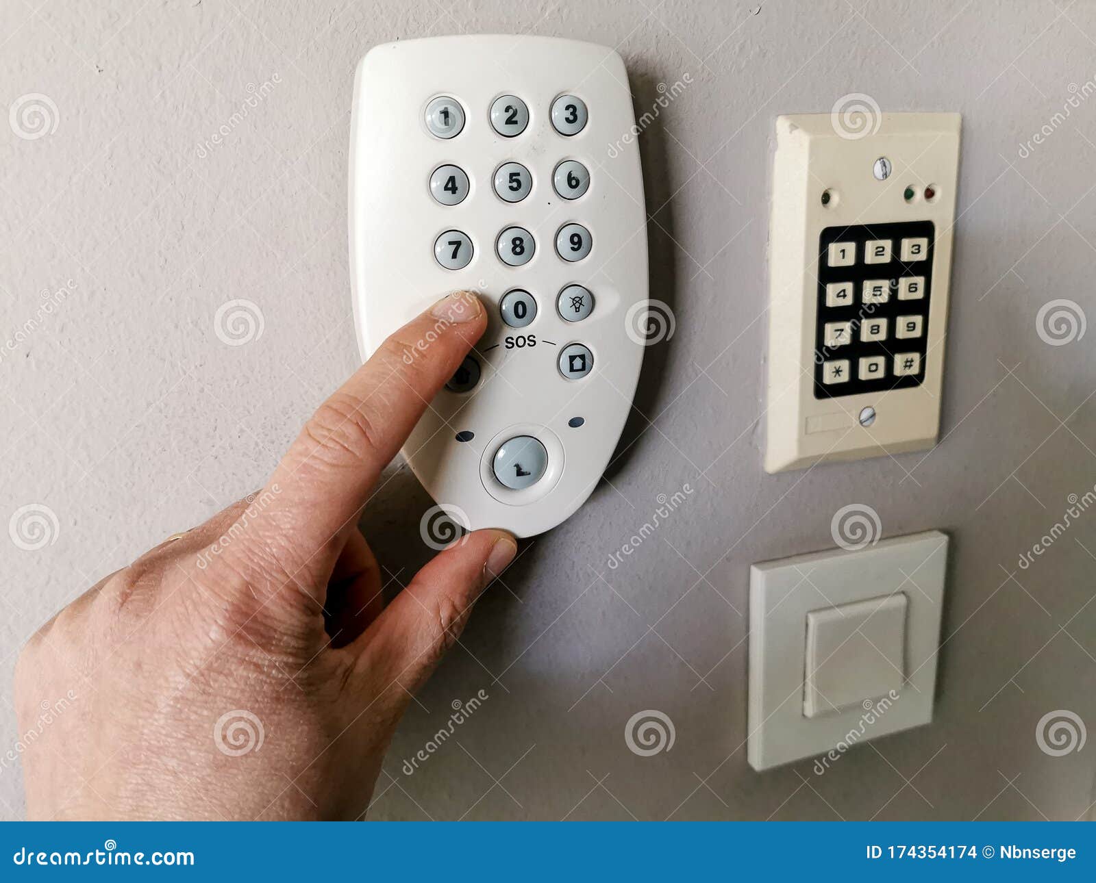 Finger Pressing Sos Alert Button for Emergency Call Stock Photo - Image ...