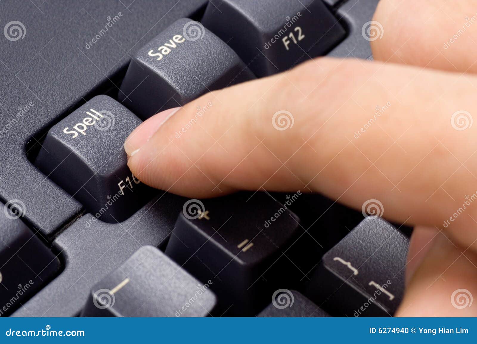 Finger Pressing Spell Button Stock Photo - Image of lingo, spell: 6274940