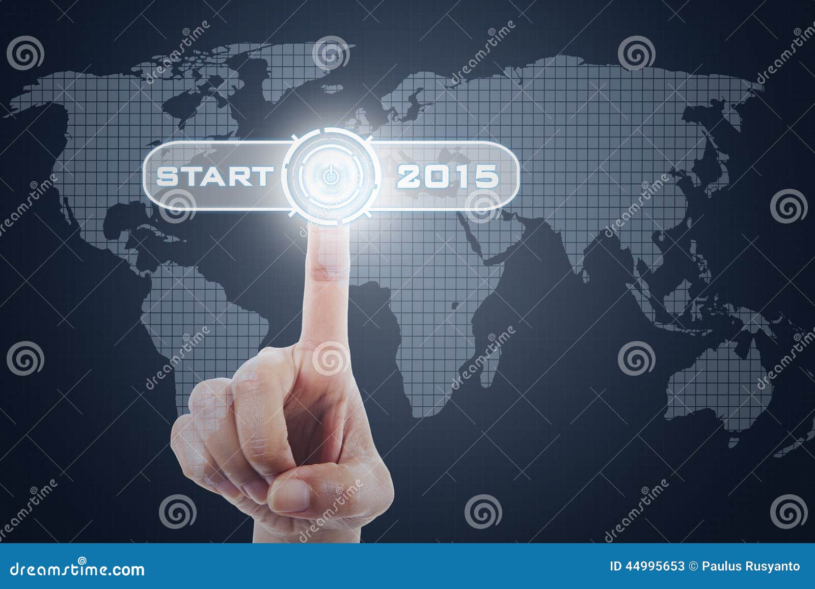 Finger Pressing a Start Button To Future Stock Image - Image of online ...