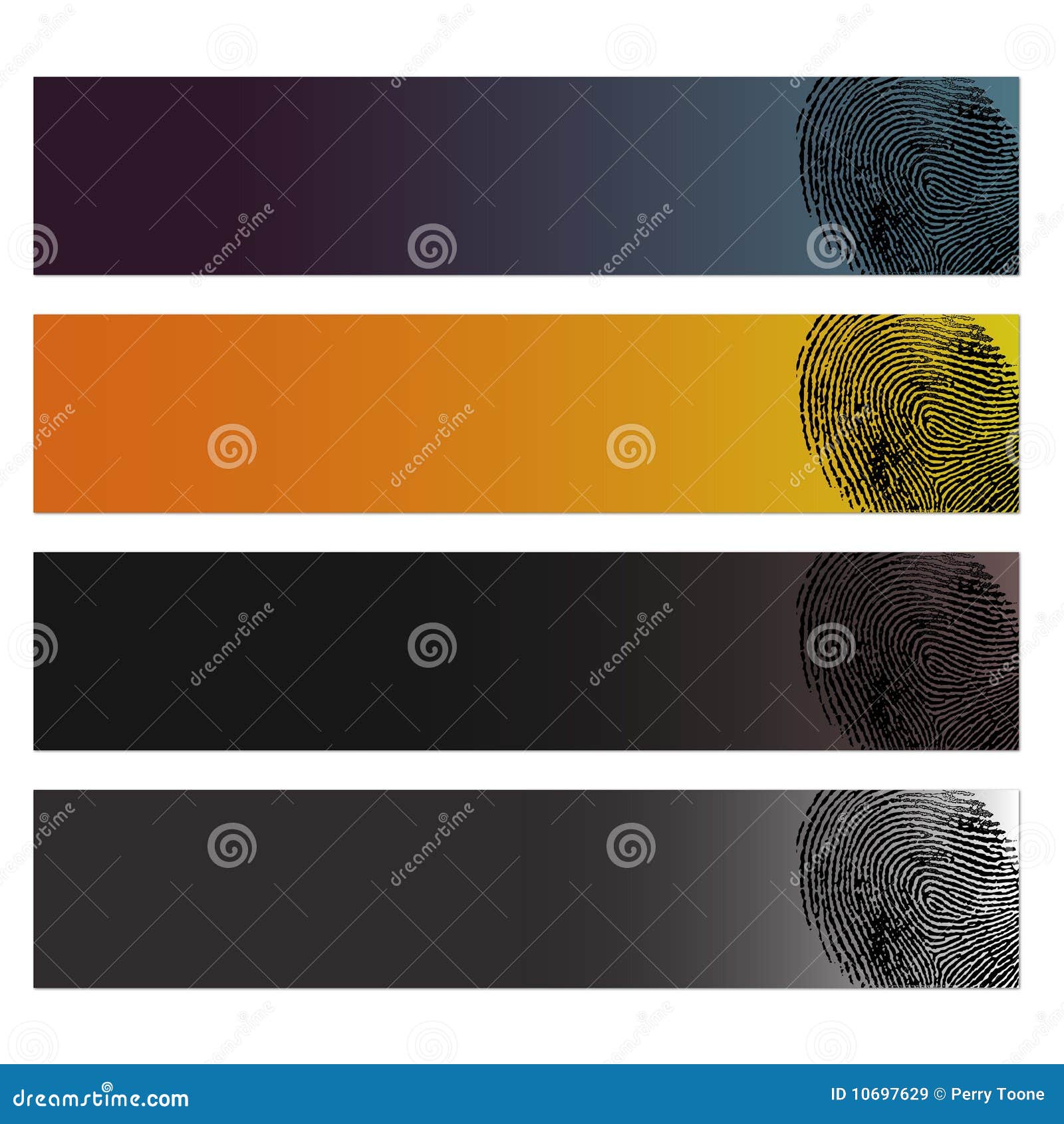 Finger Print Banner Set stock vector. Illustration of design - 10697629