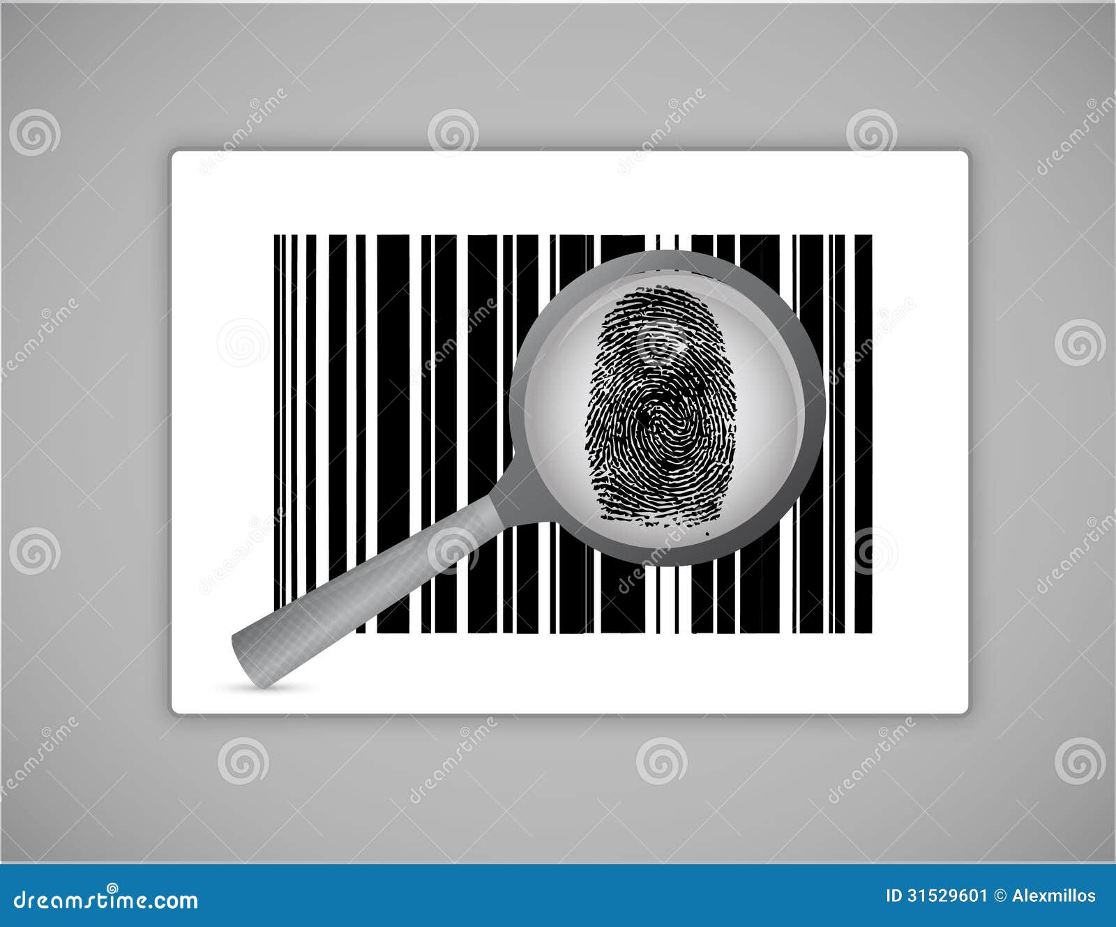 Finger Print Barcode with Magnifying Glass Stock Illustration ... Finger Print Barcode with Magnifying Glass Stock Illustration ...