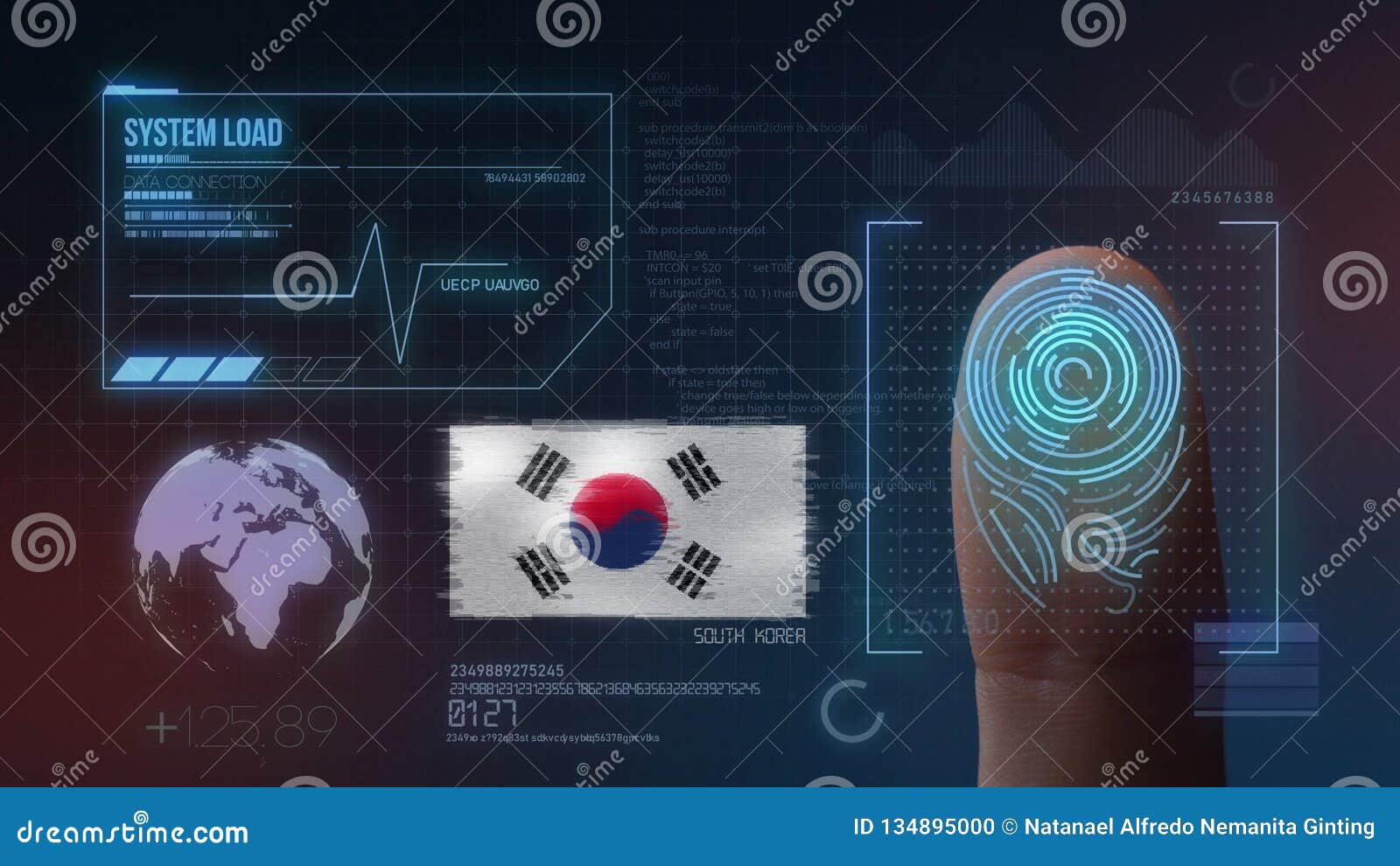 Finger Print Biometric Scanning Identification System. South Korea ...