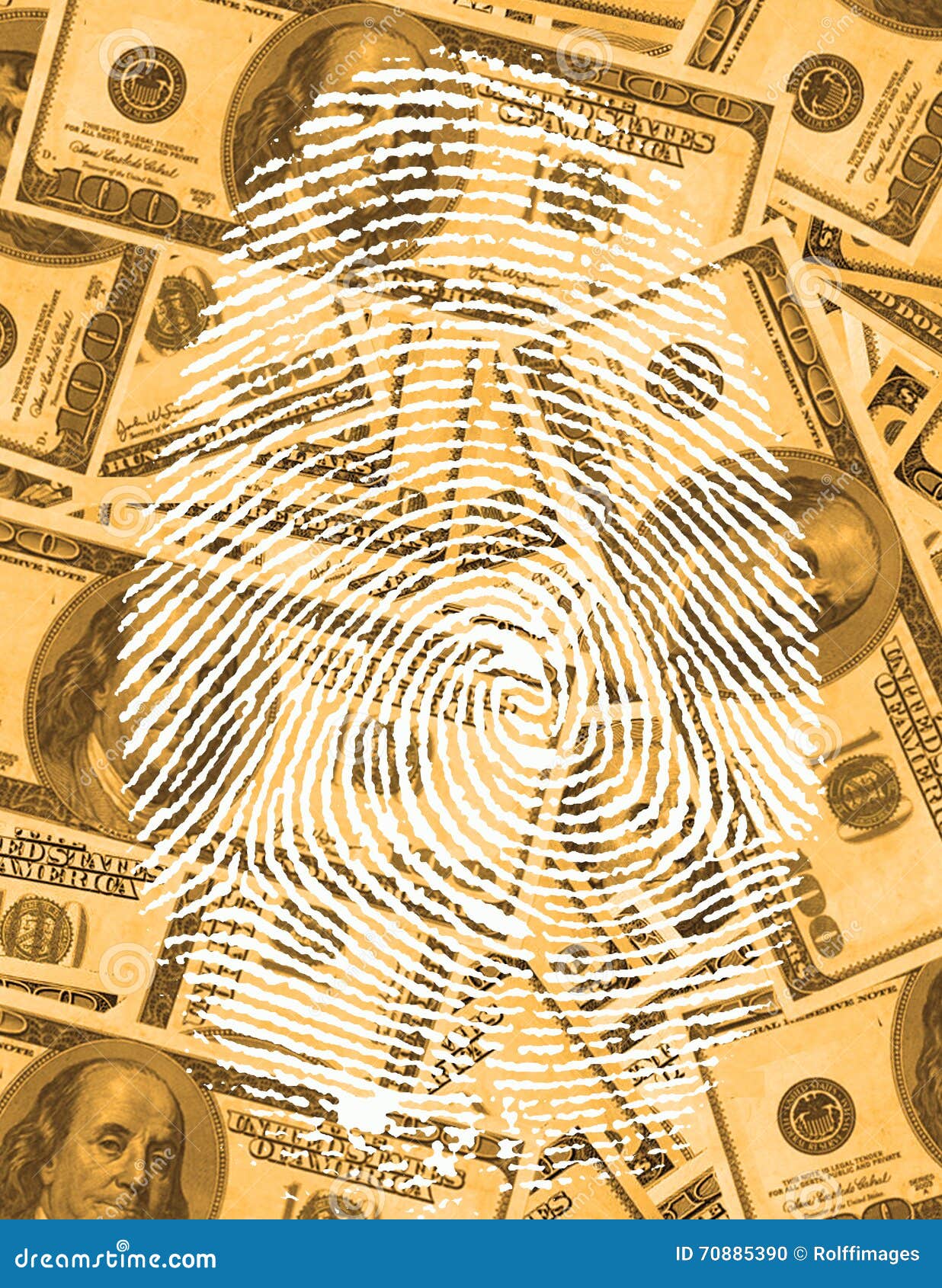Finger Print and Currency stock illustration. Illustration of ...