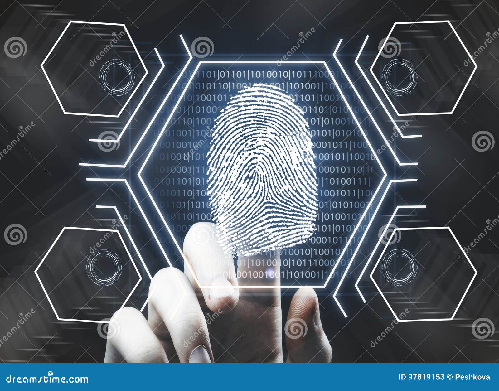 Finger Print, Future Concept Stock Illustration - Illustration of ...