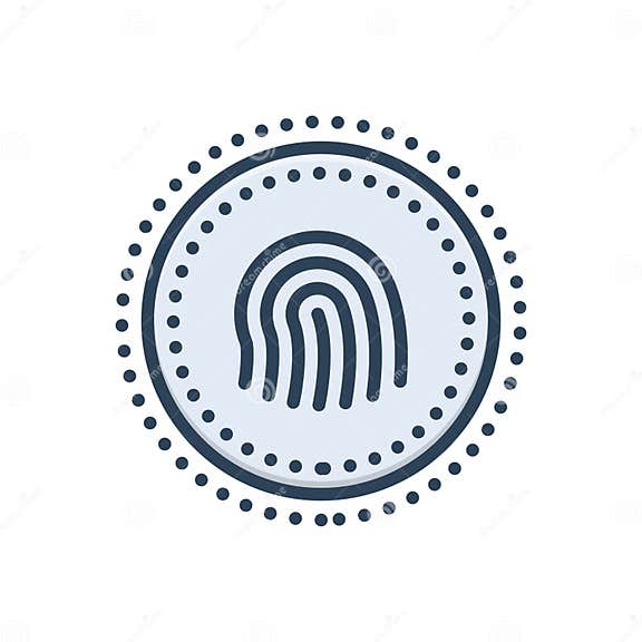 Color Illustration Icon for Finger Print, Thumb Mark and Biometric ...