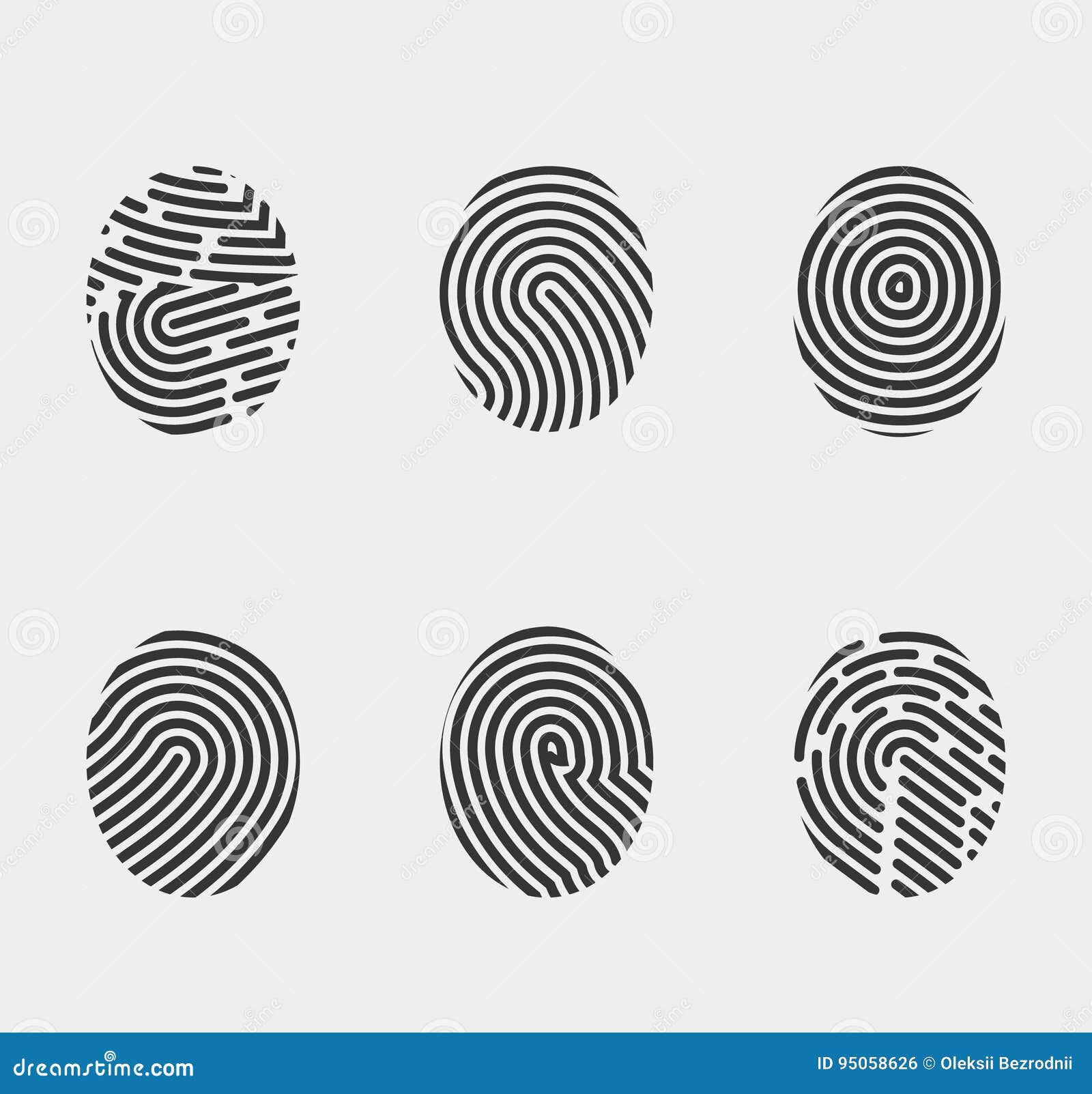 Finger Print Icons Set Vector Stock Vector - Illustration of ...