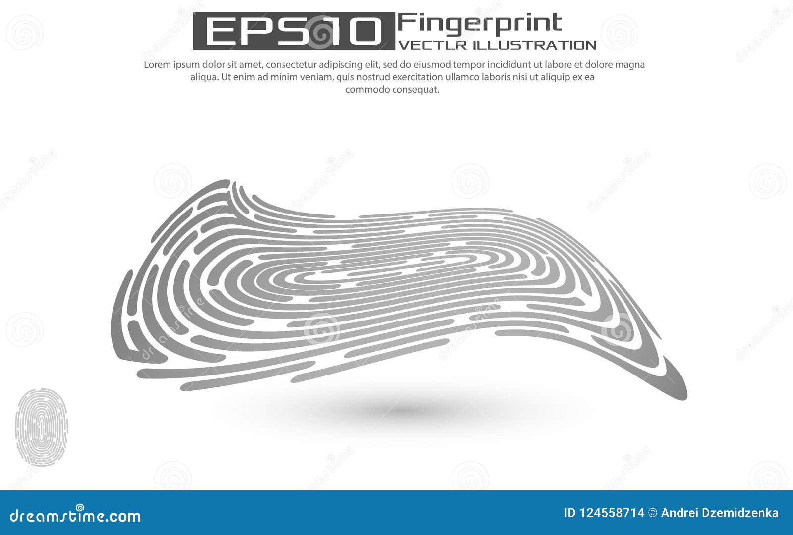 Finger Print Identity Logo Illustration Isolated on White Background ...