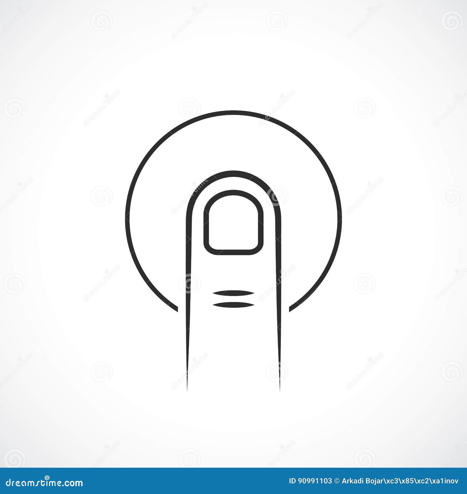 Finger Print Reader Vector Icon Stock Vector - Illustration of ...