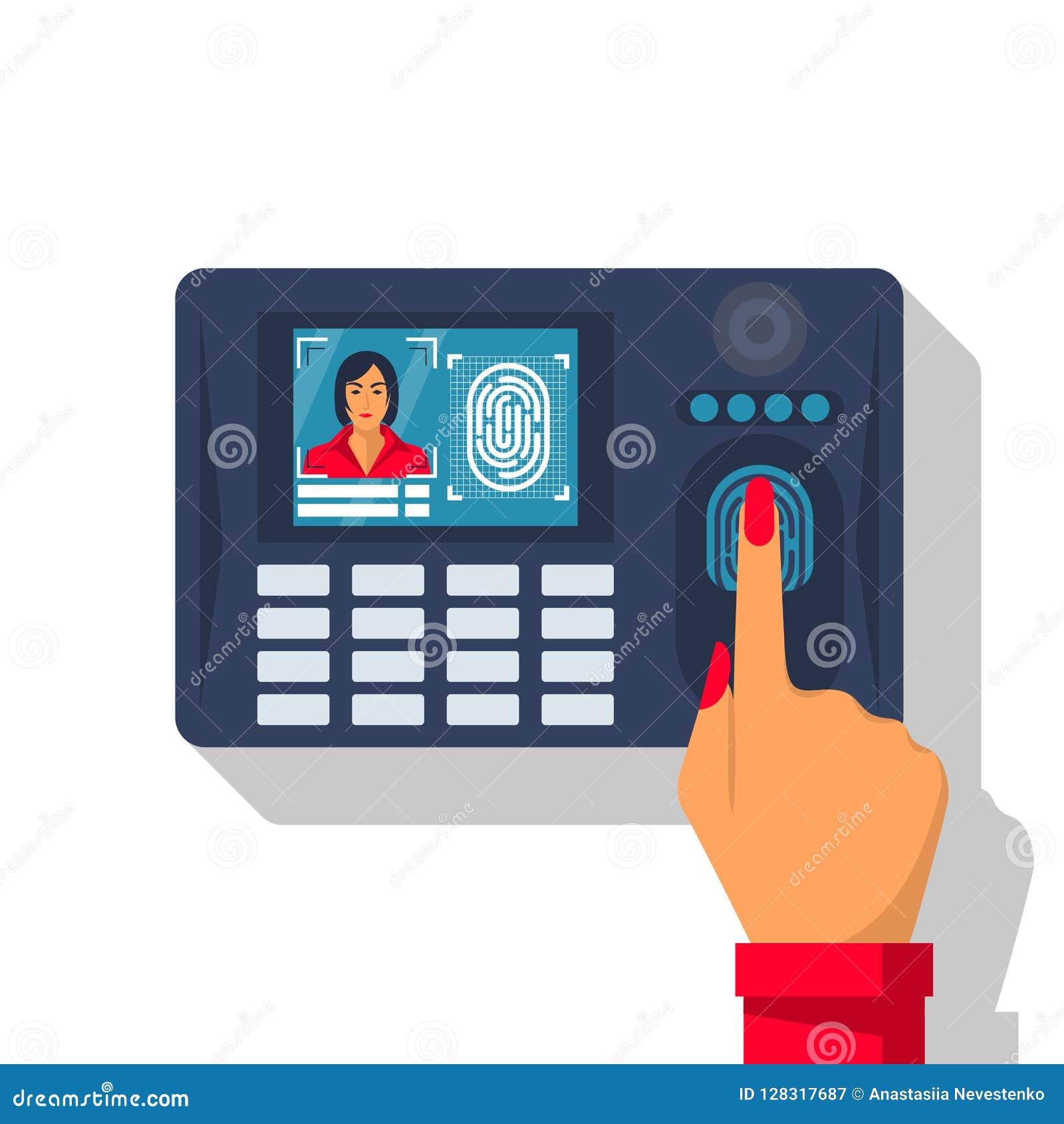 Finger Print Scan. Authorization in Security System Stock Vector ...