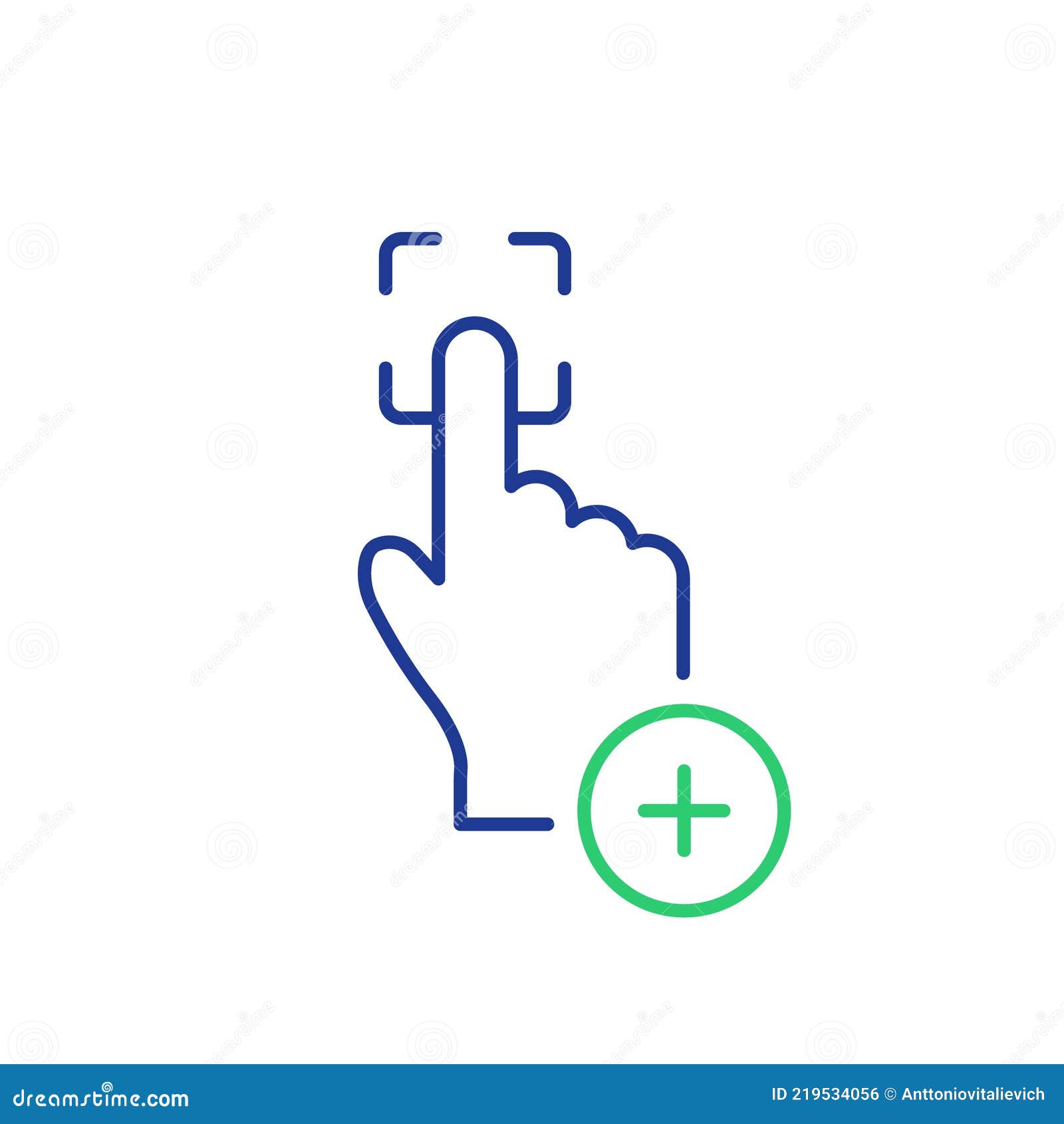 Finger Print Scan Line Icon. Human Hand Scanning Finger Stock Vector ...