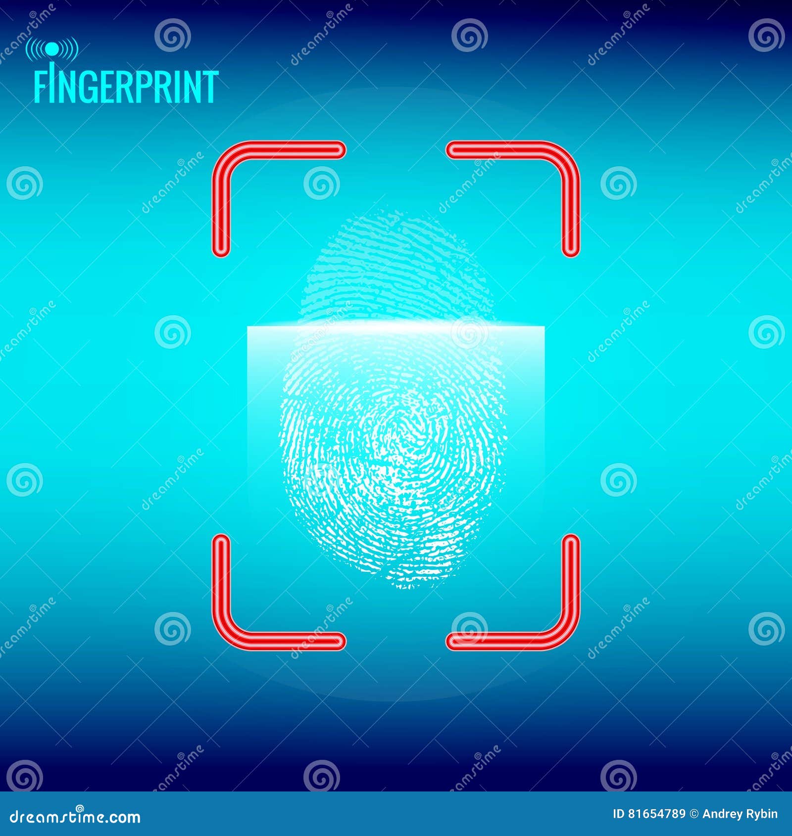 Finger print scanner stock vector. Illustration of print - 81654789