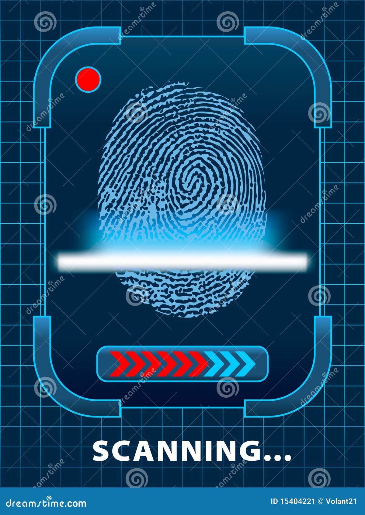 Finger-print scanning. stock vector. Illustration of design - 15404221