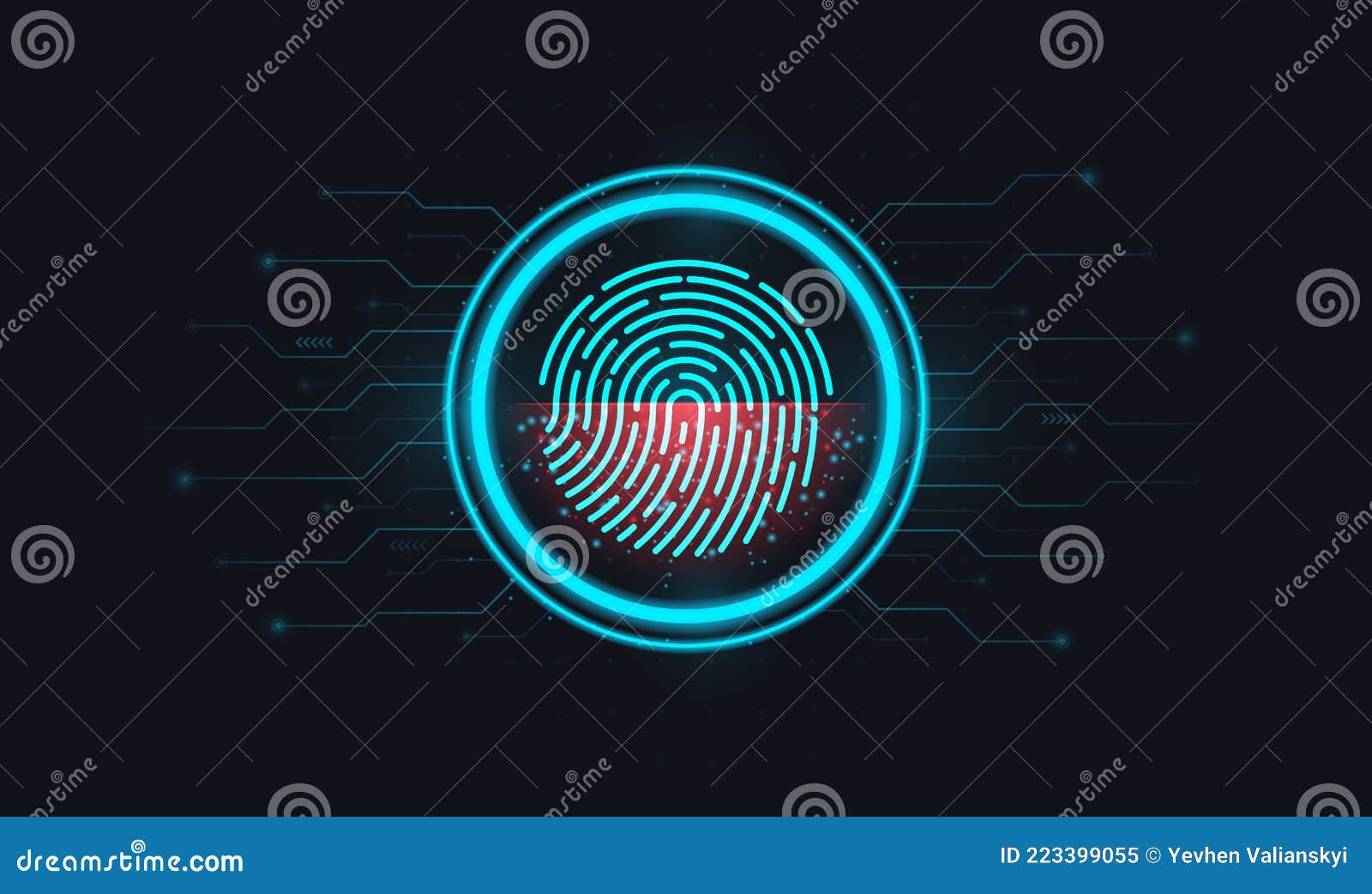 Finger-print Scanning. Abstract Digital Conceptual Technology. Login ...