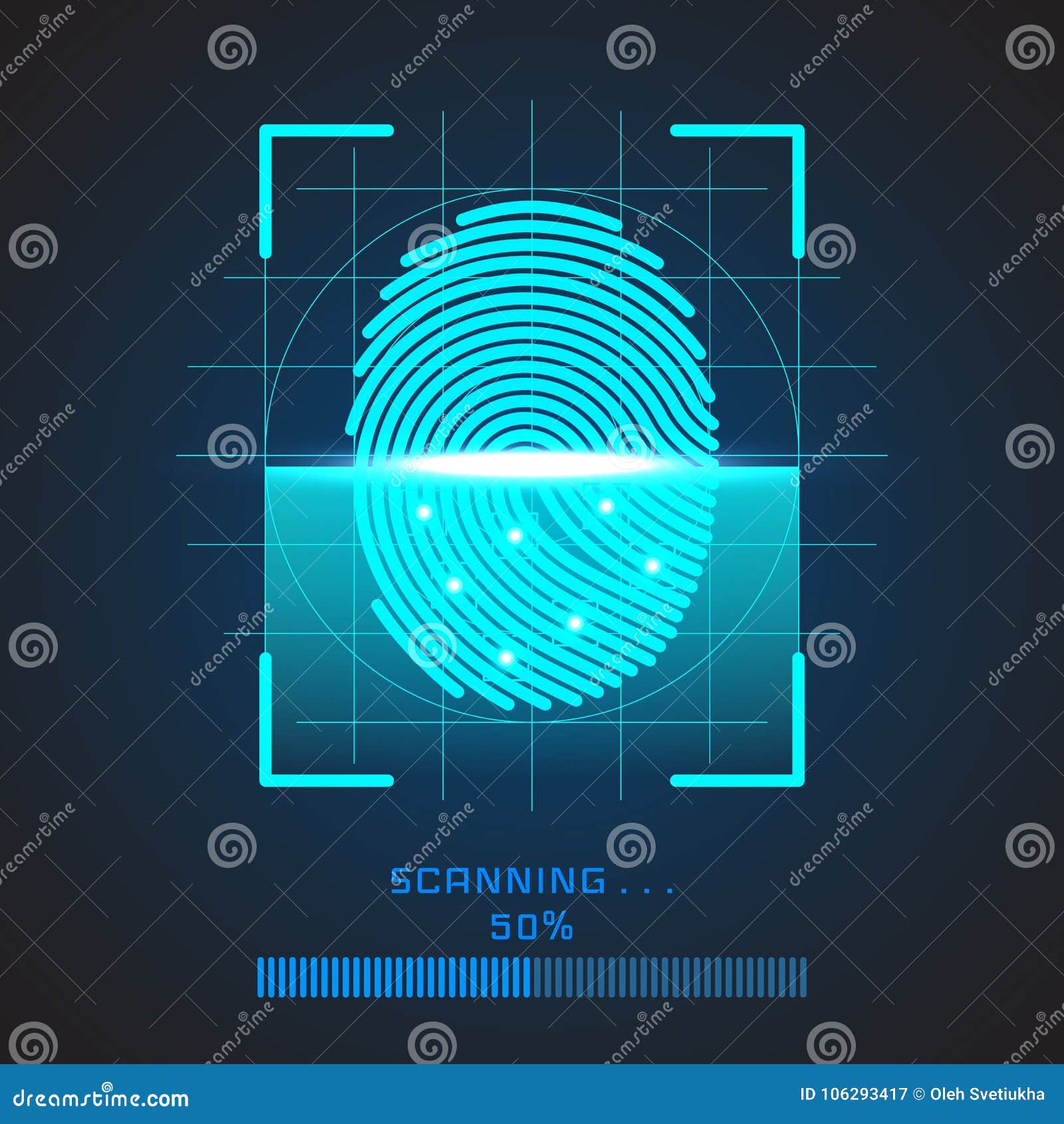 Finger-print Scanning Identification System. Biometric Authorization ...